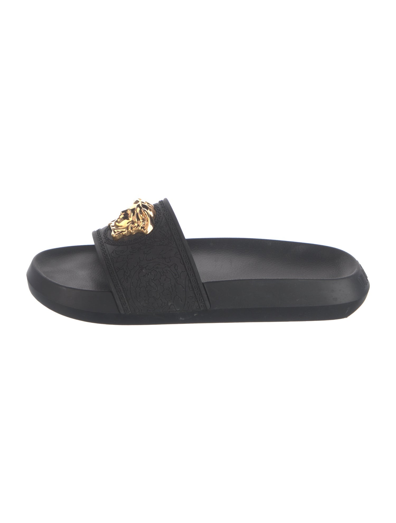 Versace Medusa Insignia Rubber Slides - Black Sandals, Shoes ...