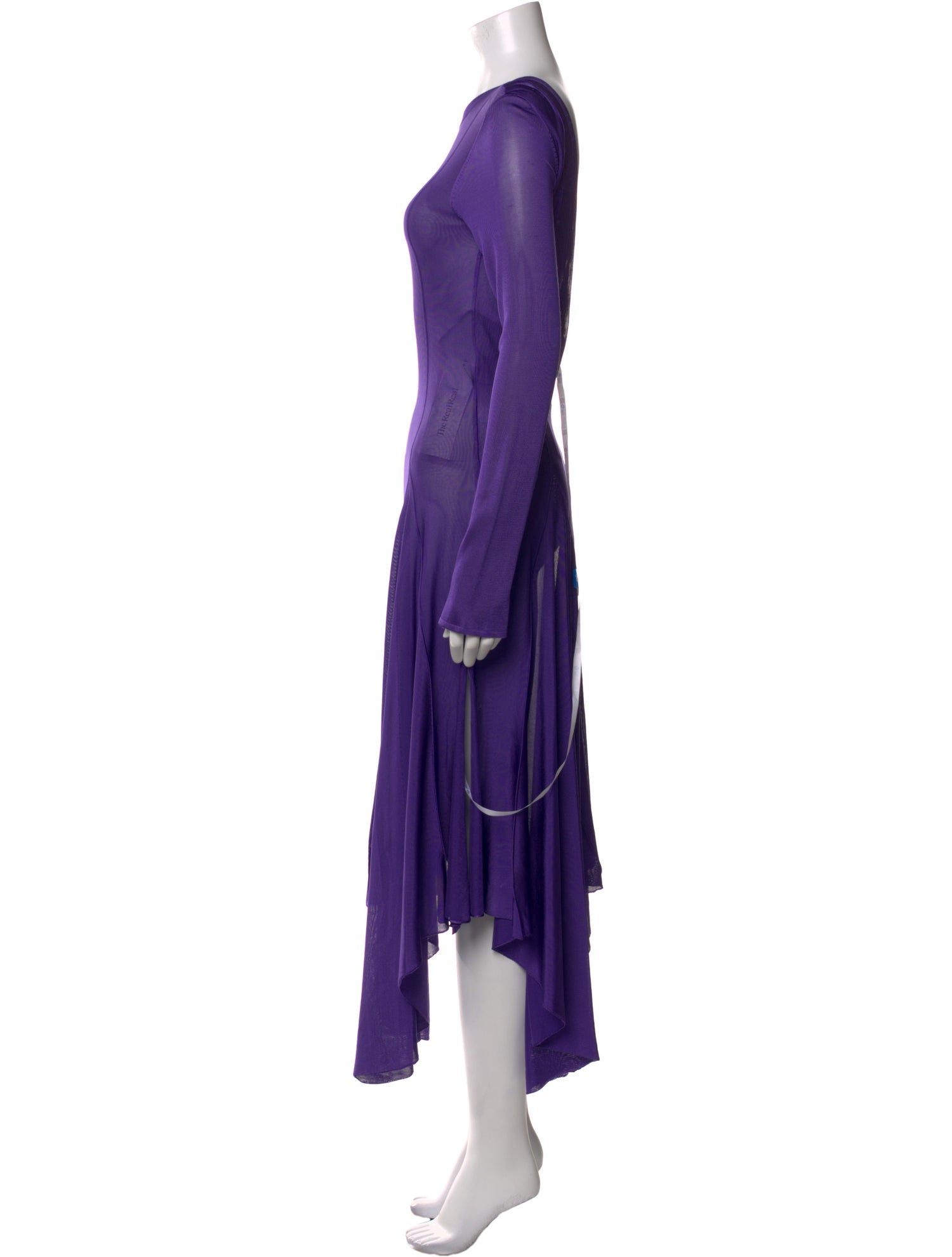 Versace Crew Neck Long Dress - Purple Dresses, Clothing - VES208937 ...