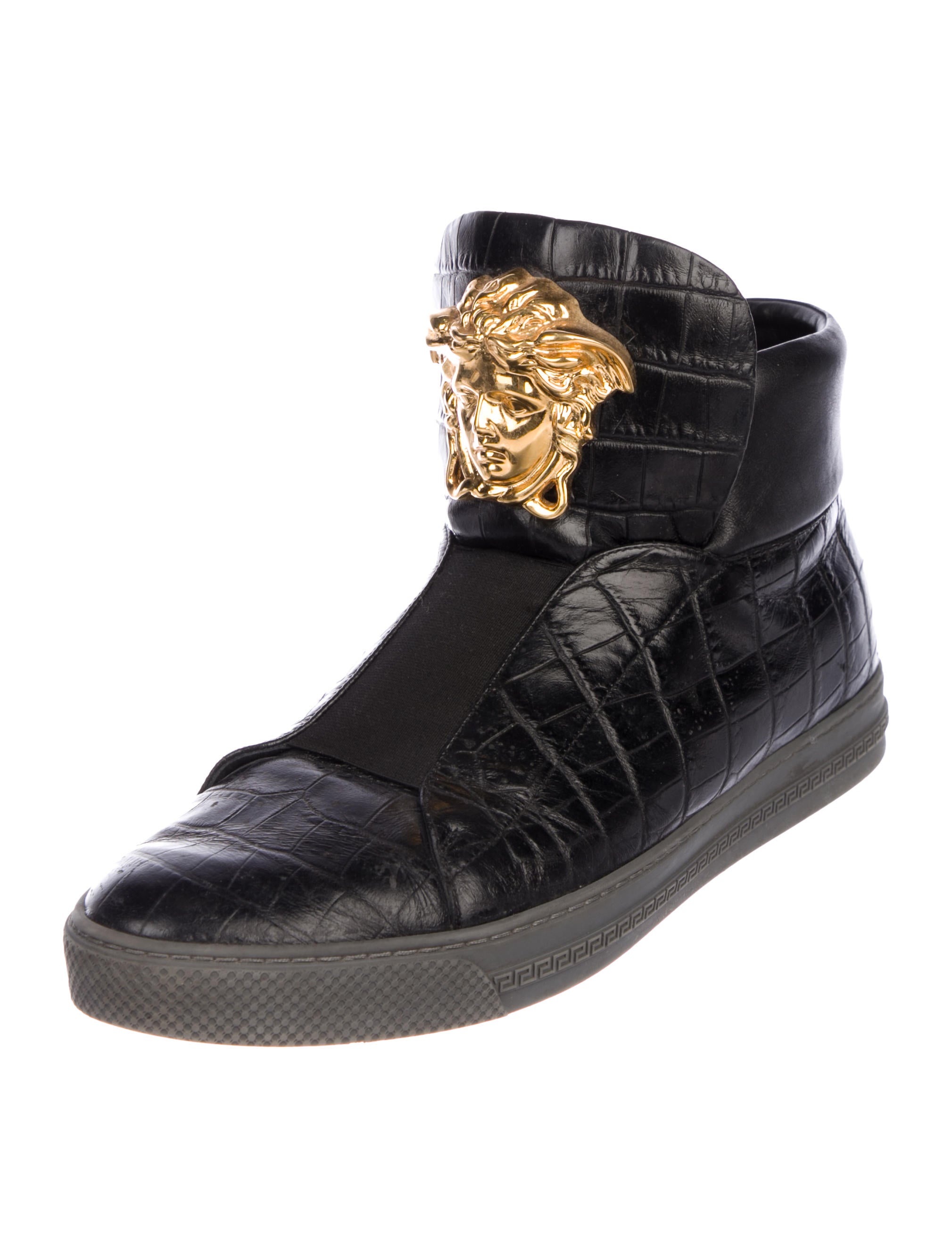 Versace Medusa Leather Sneakers - Black Sneakers, Shoes - VES41985 ...