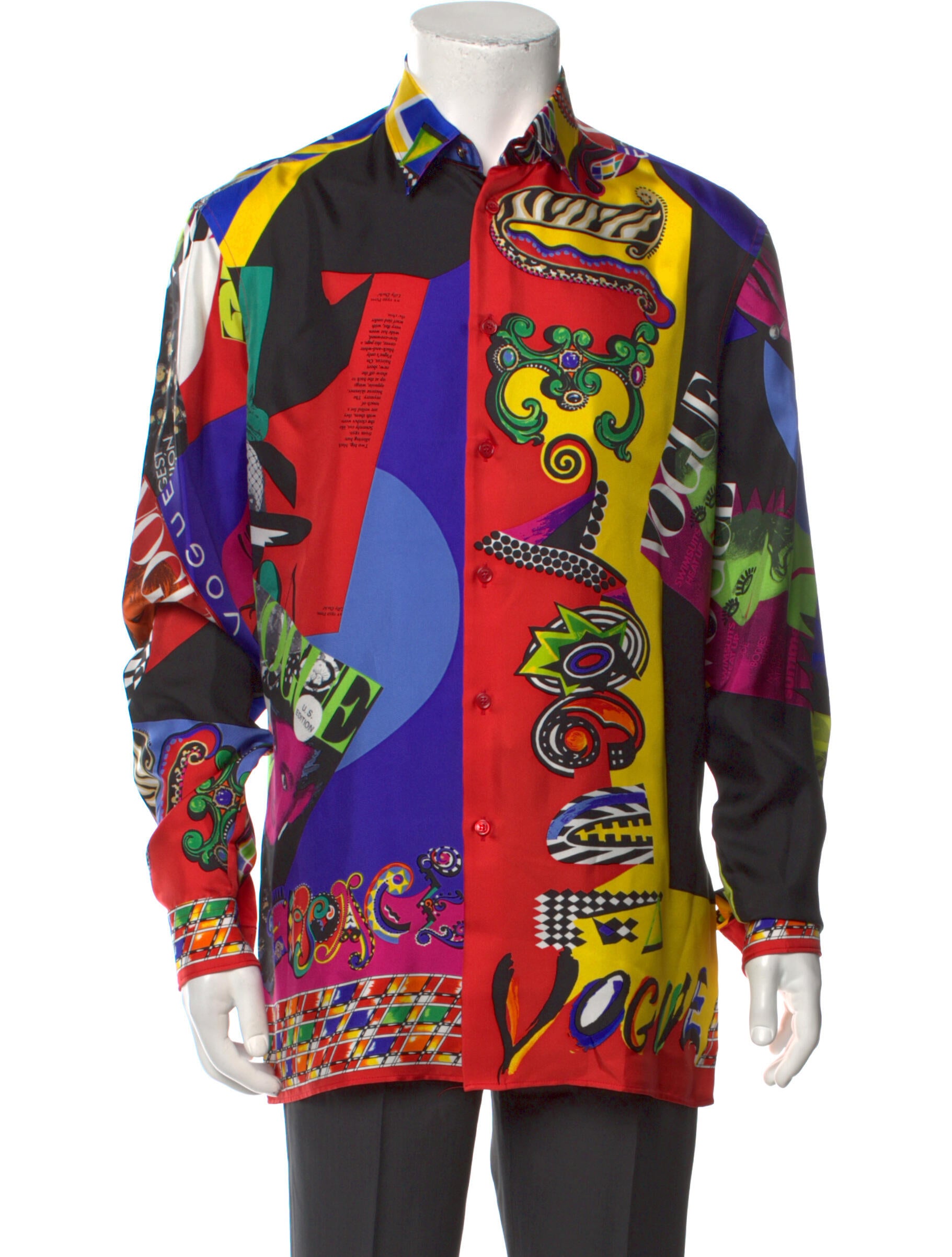 Versace Silk Printed Shirt w/ Tags - Blue Casual Shirts, Clothing ...