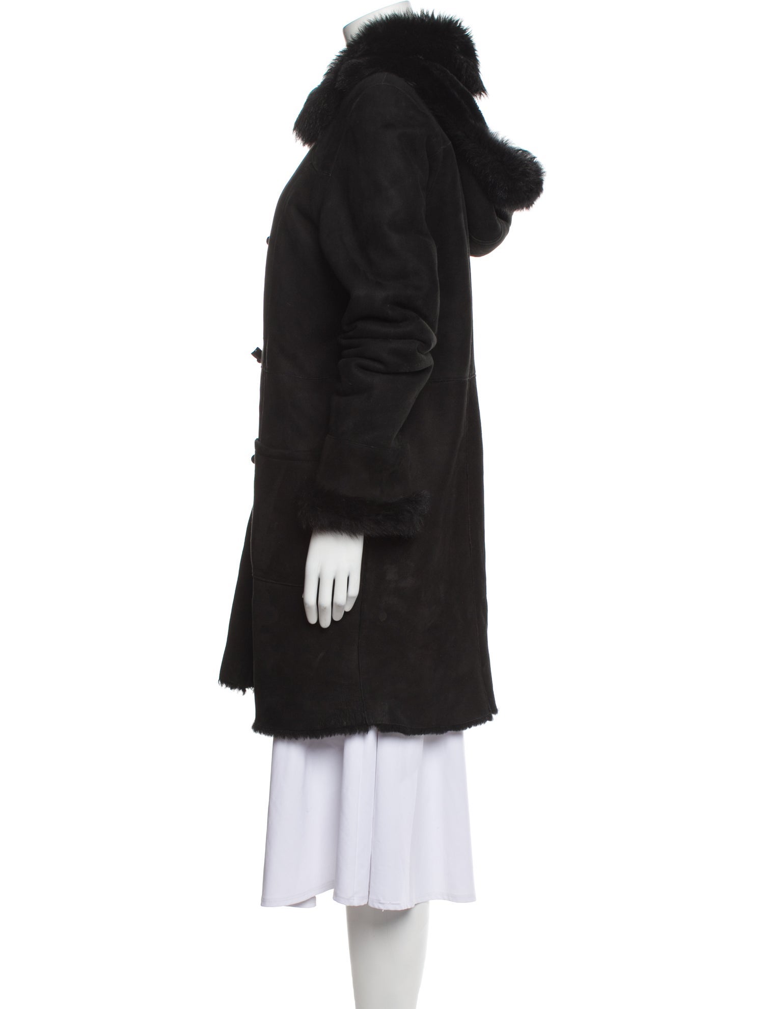 Via Veneto Lambskin Fur Coat - Black Coats, Clothing - VIAVE20106 | The ...