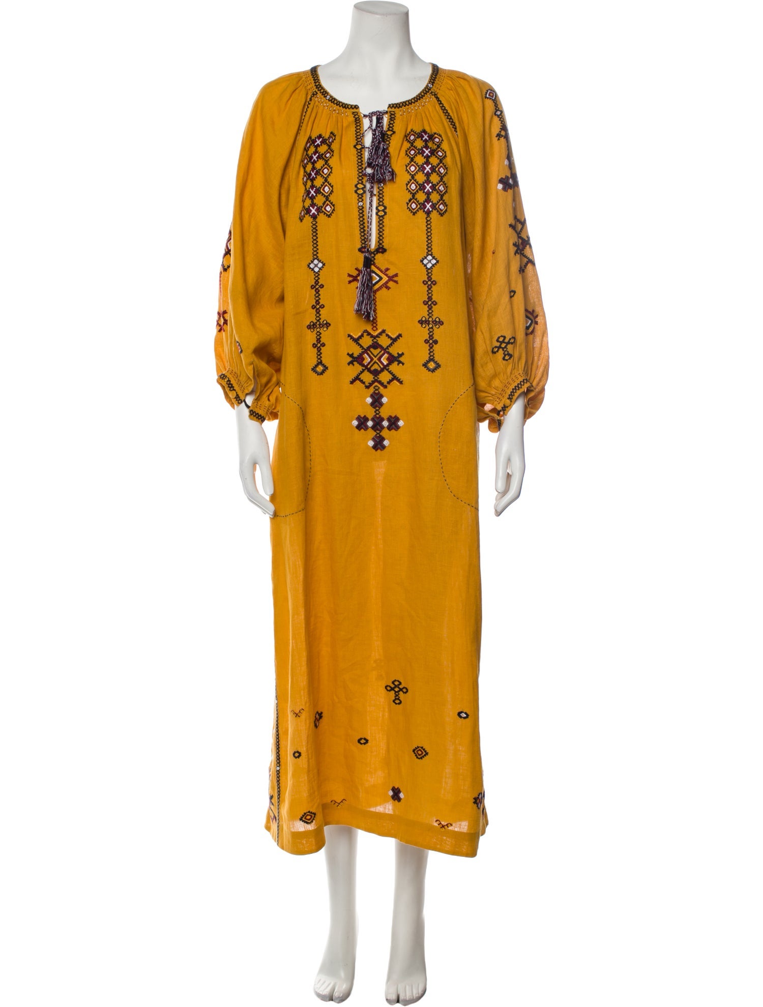 Vita Kin Linen Long Dress - Yellow Dresses, Clothing - VITAK21159 | The ...