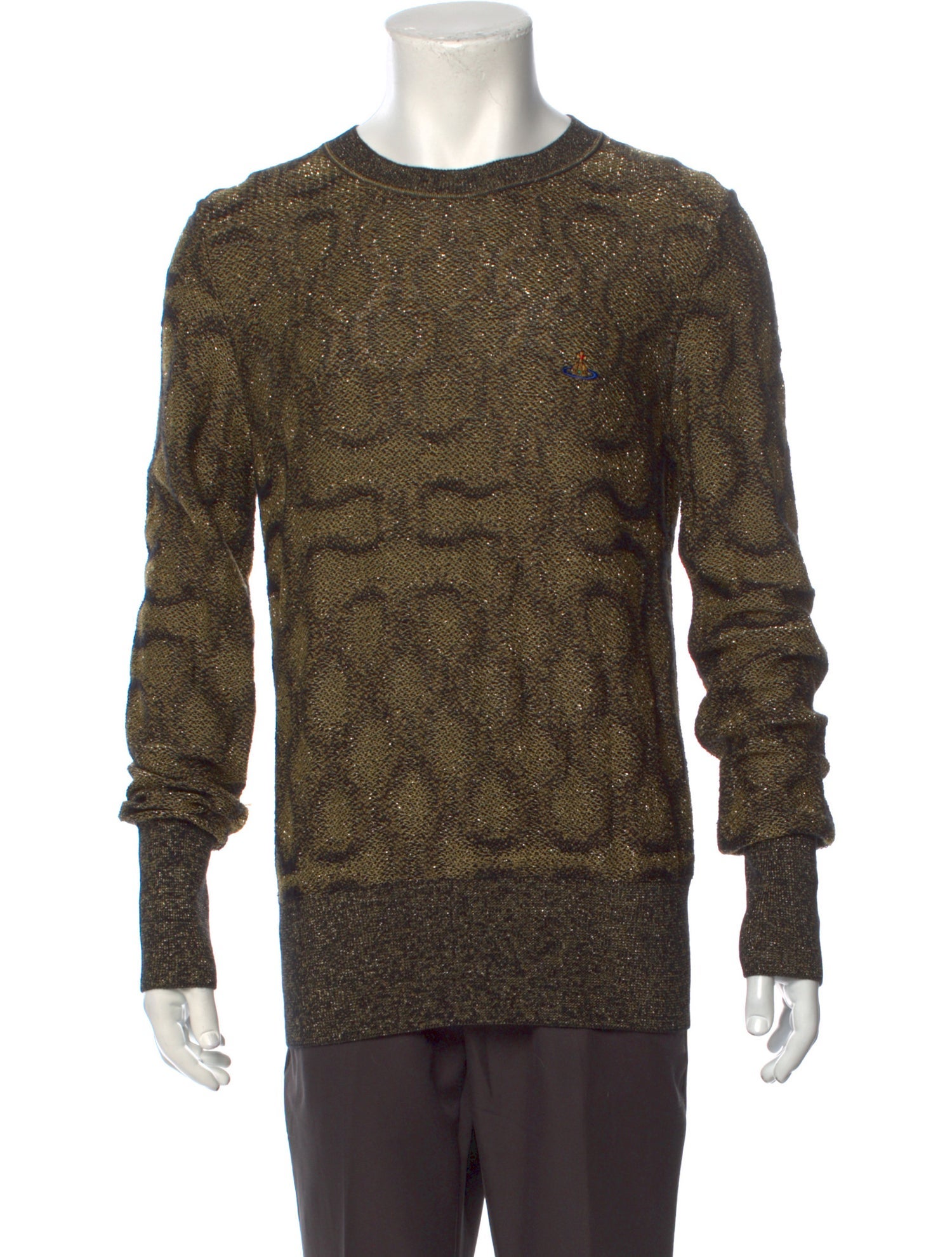 Vivienne Westwood Crew Neck Long Sleeve Pullover - Gold Sweaters ...