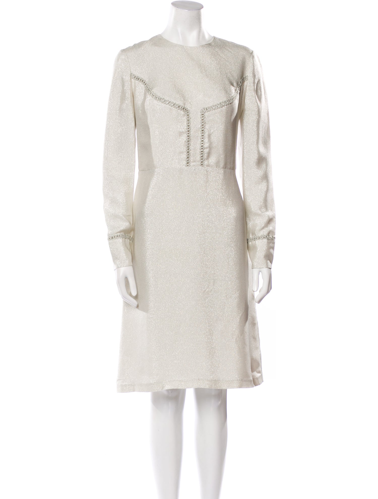 Vilshenko Silk Knee-Length Dress - Neutrals Dresses, Clothing ...