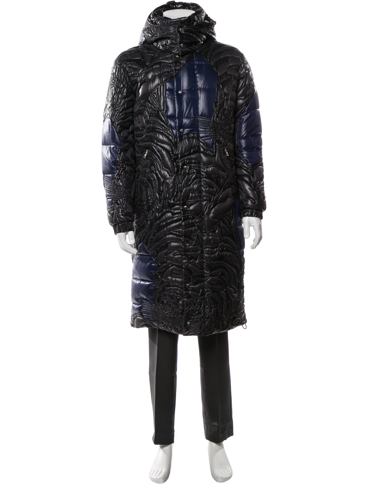 Valentino x Moncler Colorblock Pattern Puffer Coat - Black Outerwear ...