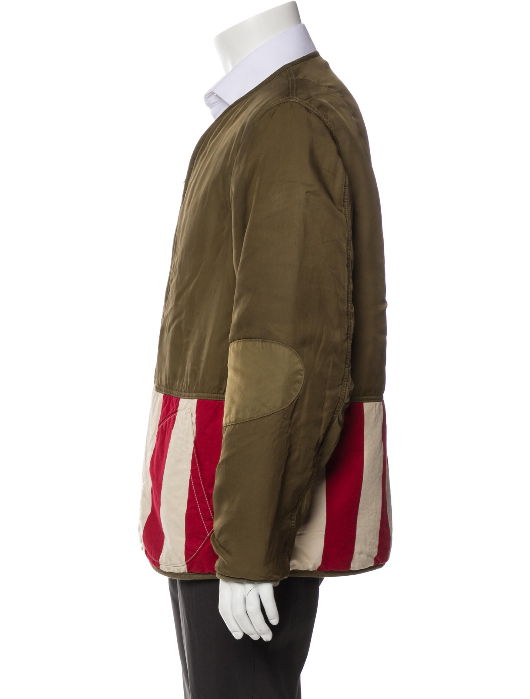 Visvim Reversible Liner Colorblock Pattern Puffer Coat - Green Outerwear, Clothing - VSM23976 ...