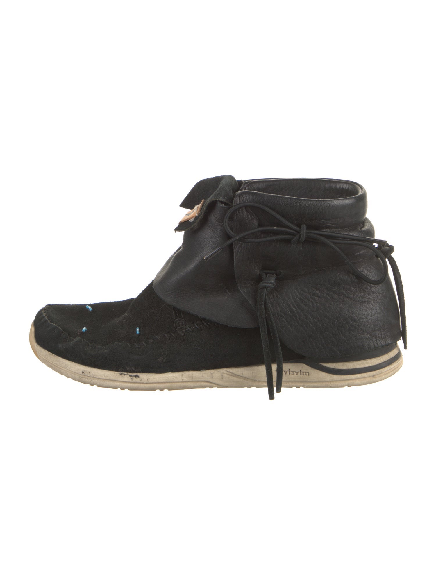 Visvim Suede Beaded Accents Lace-Up Boots - Black Boots, Shoes ...