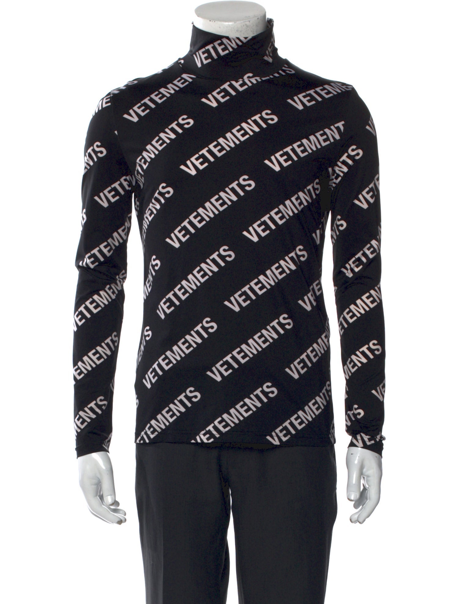 Vetements All Over Printed Jersey - Black T-Shirts, Clothing - VTM31479 | The RealReal