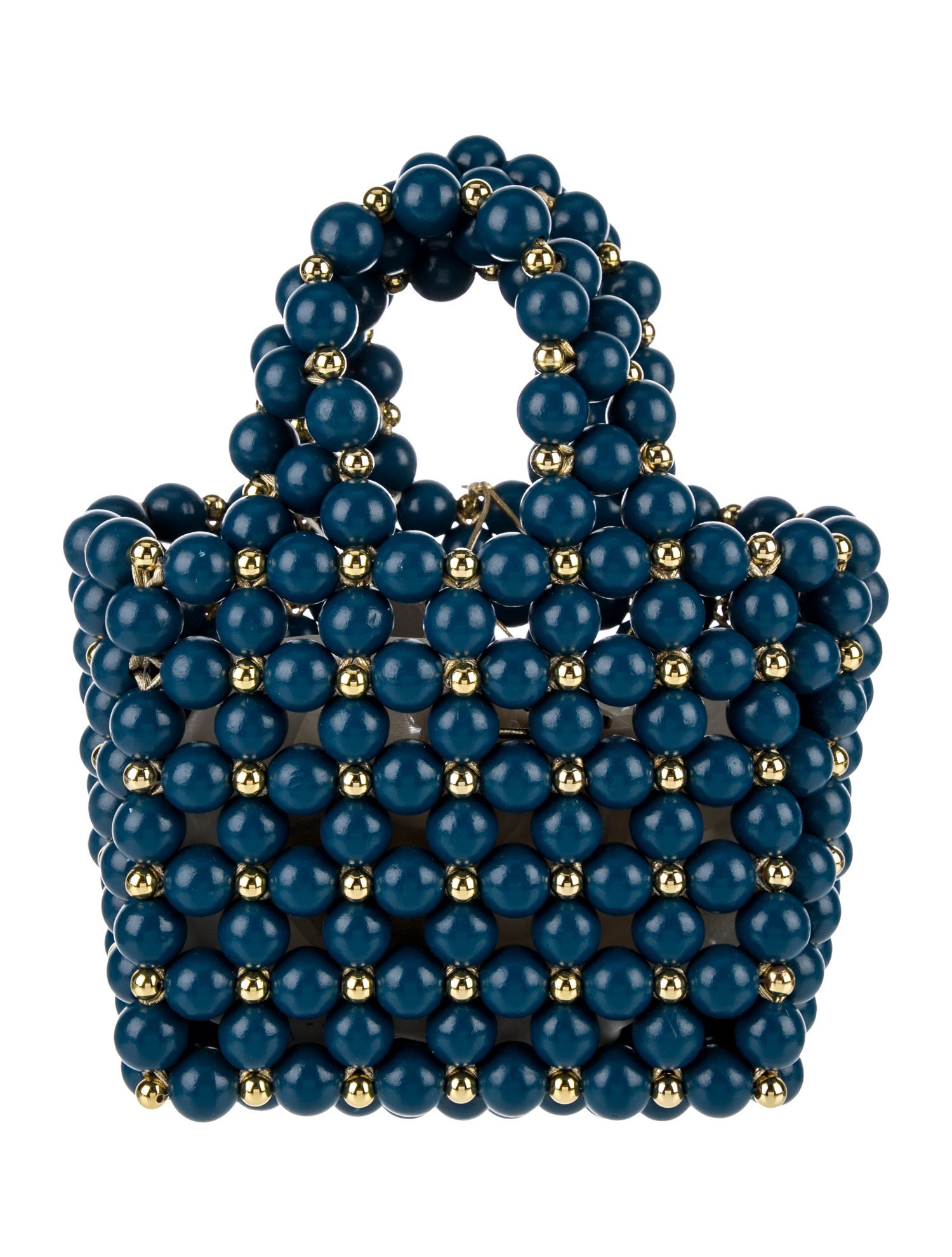Vanina Beaded Handle Bag - Blue Handle Bags, Handbags - VVBBB20151 ...