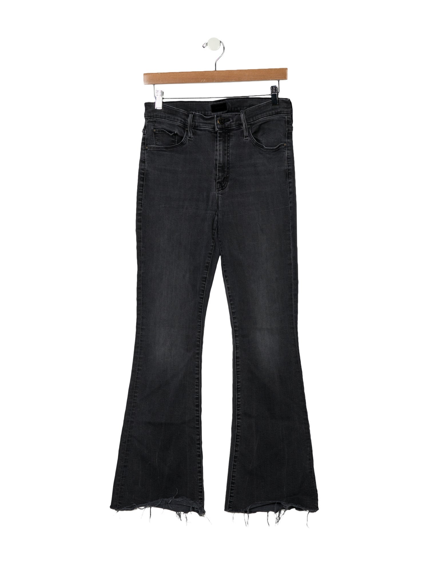 Mother Mid-Rise Wide Leg Jeans - Grey, 9.75" Rise Jeans, Clothing ...