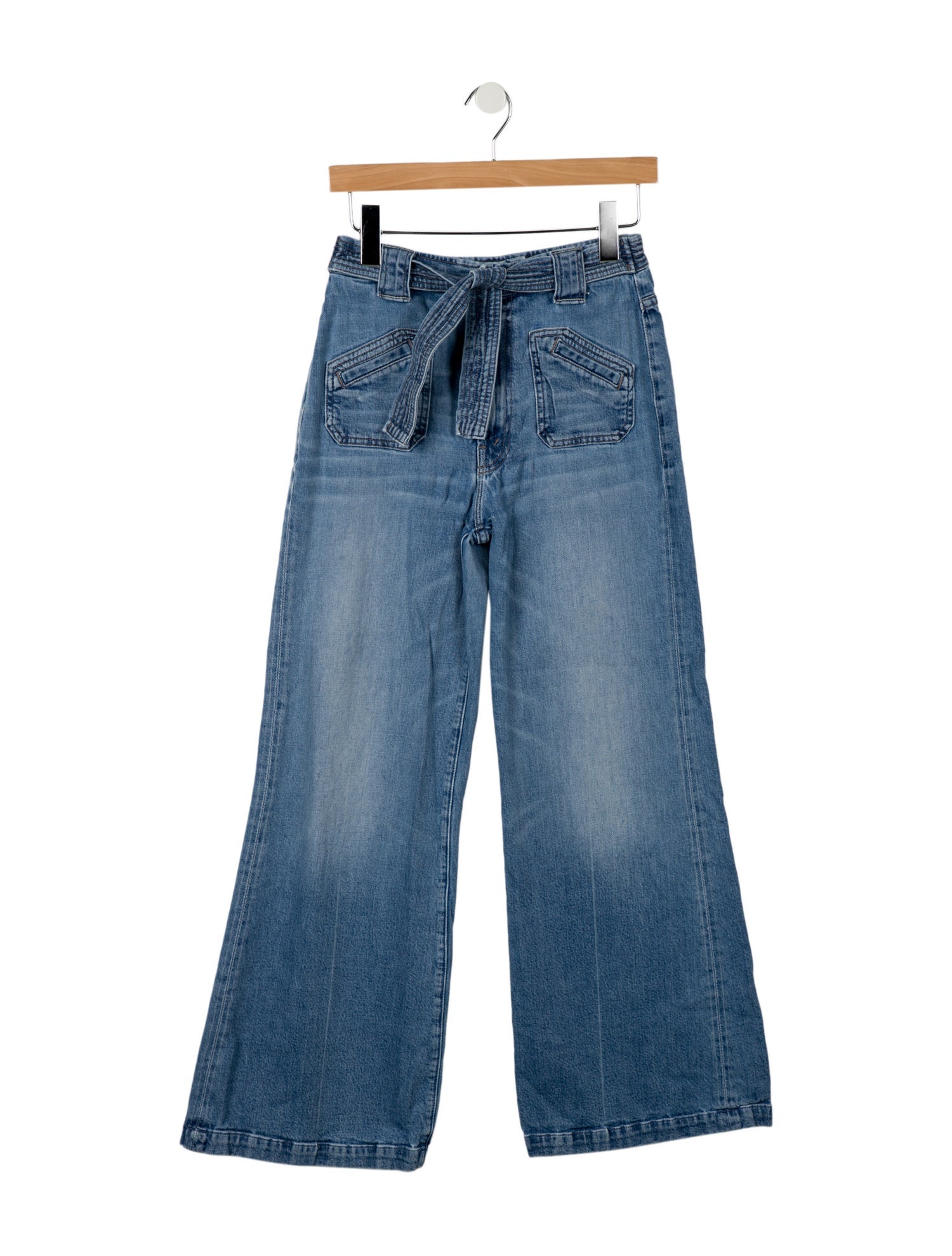 Mother High-Rise Wide Leg Jeans - Blue, 12" Rise Jeans, Clothing ...