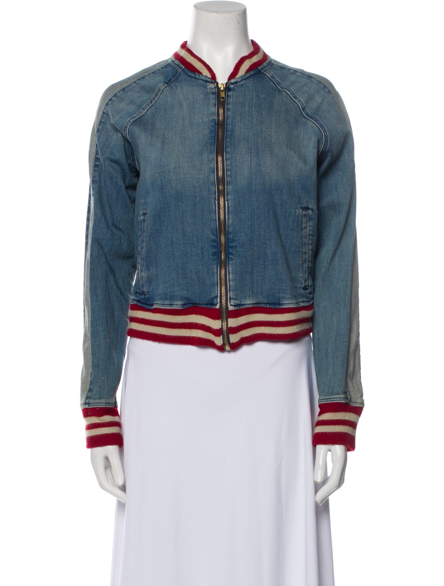 Mother Striped Denim Jacket w/ Tags - Blue Jackets, Clothing ...