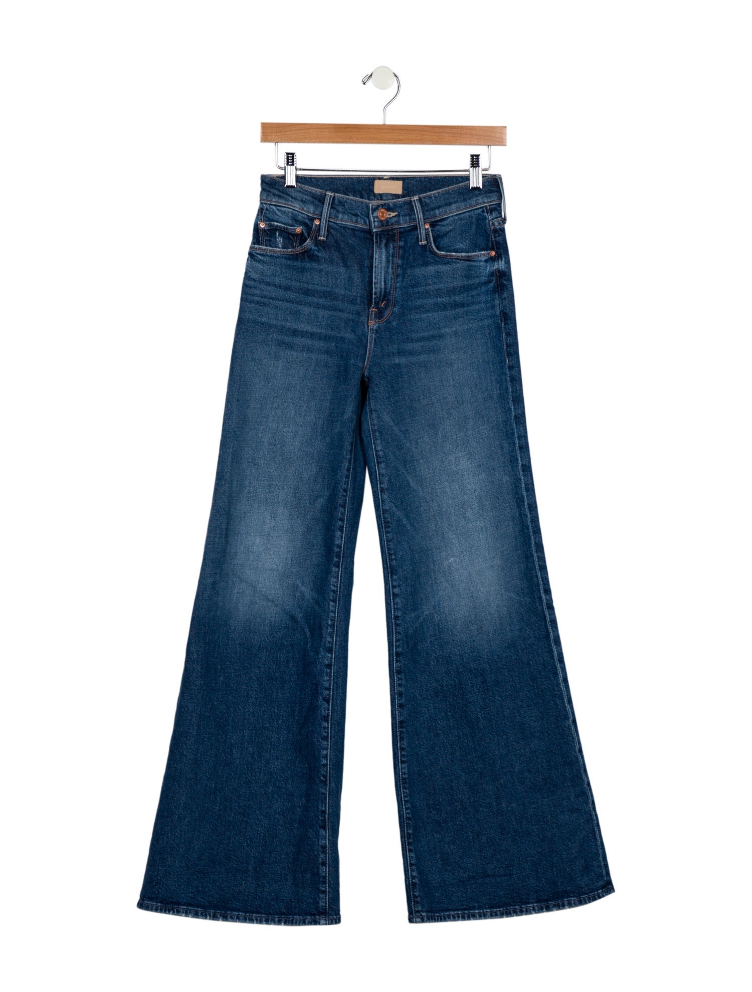Mother High-Rise Wide Leg Jeans - Blue, 12" Rise Jeans, Clothing ...