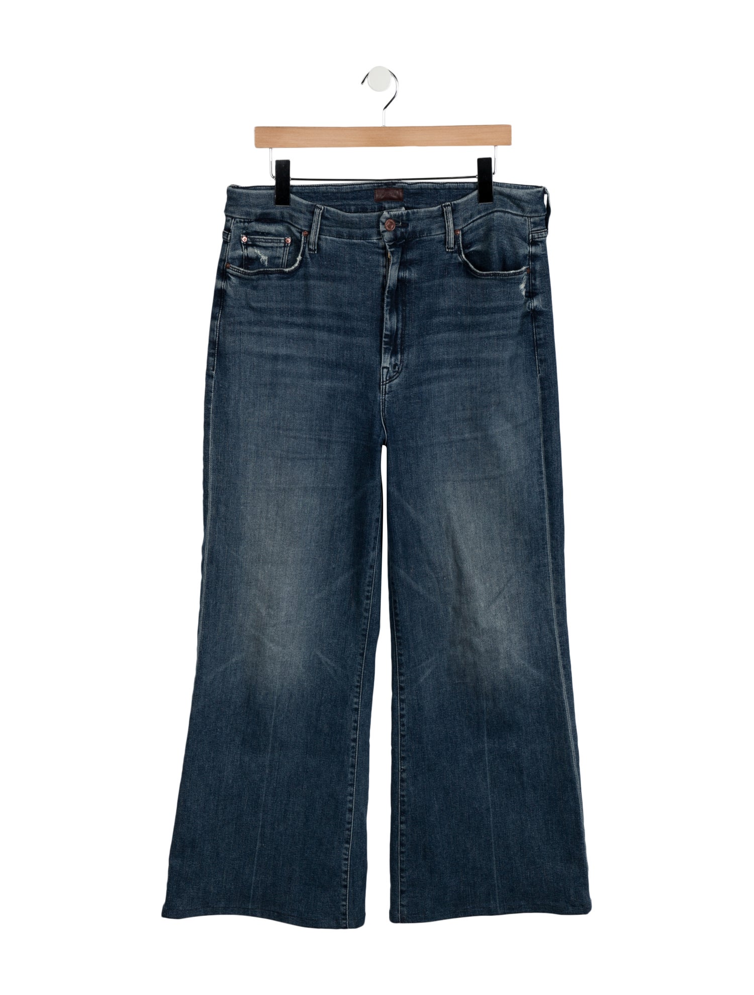 Mother High-Rise Wide Leg Jeans - Blue, 13.25" Rise Jeans, Clothing ...