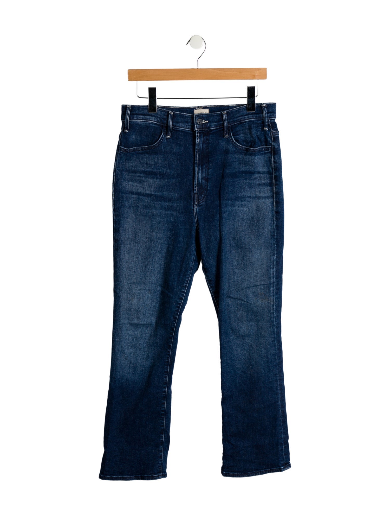 Mother High-Rise Straight Leg Jeans - Blue, 12.5" Rise Jeans, Clothing ...