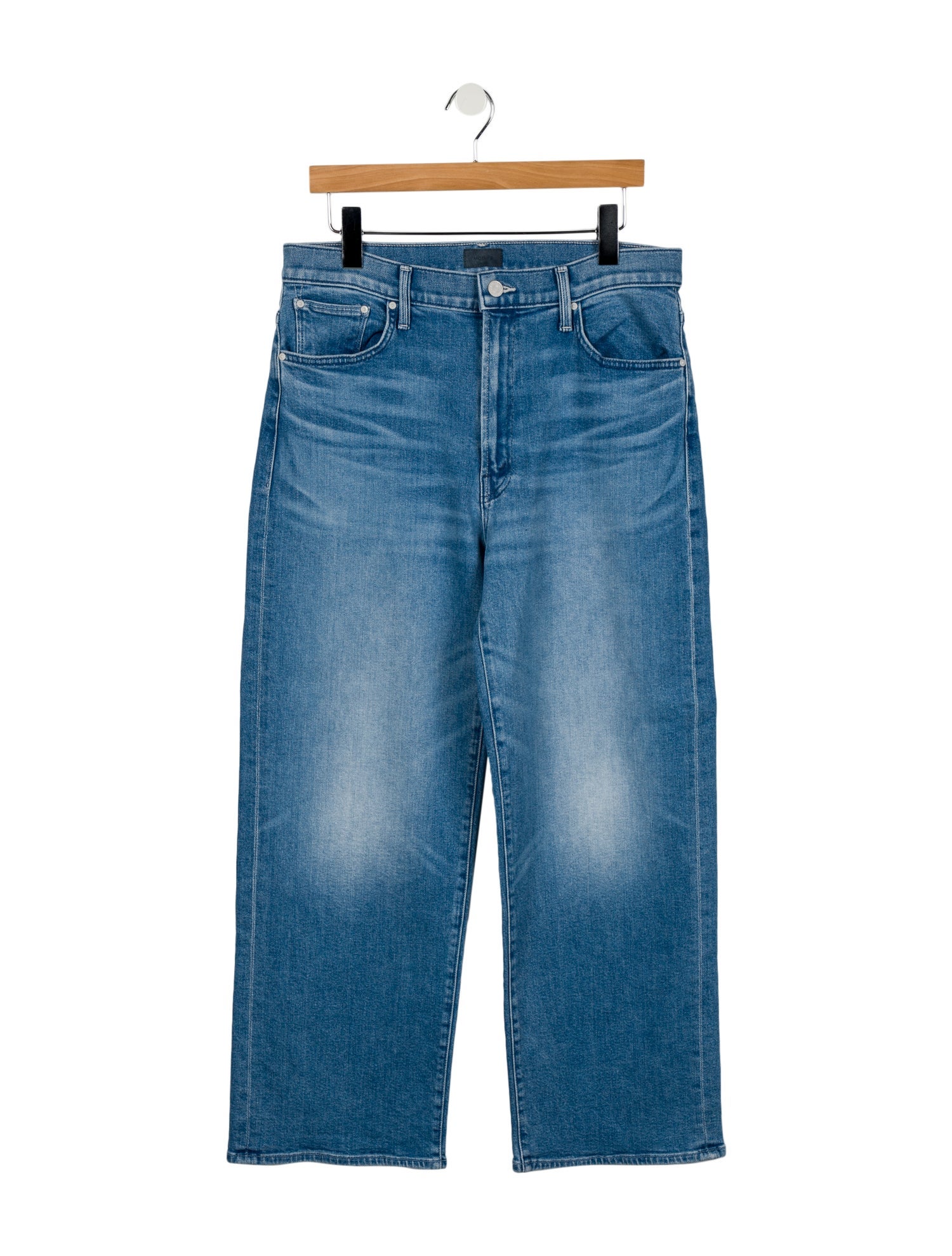 Mother High-Rise Wide Leg Jeans - Blue, 12" Rise Jeans, Clothing ...