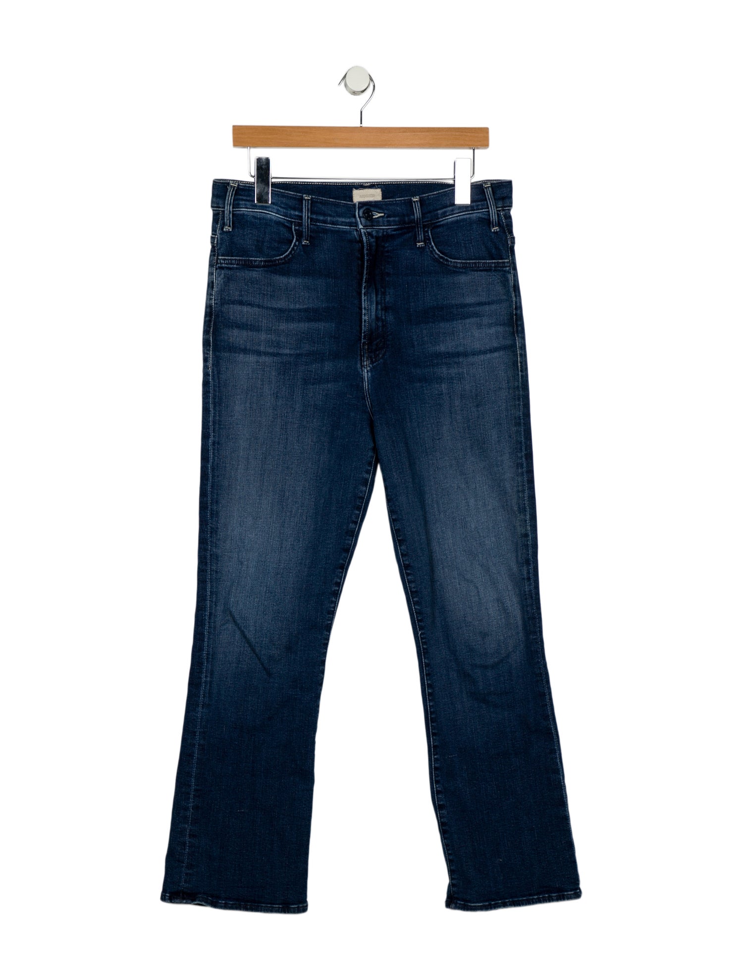 Mother High-Rise Straight Leg Jeans - Blue, 12" Rise Jeans, Clothing ...