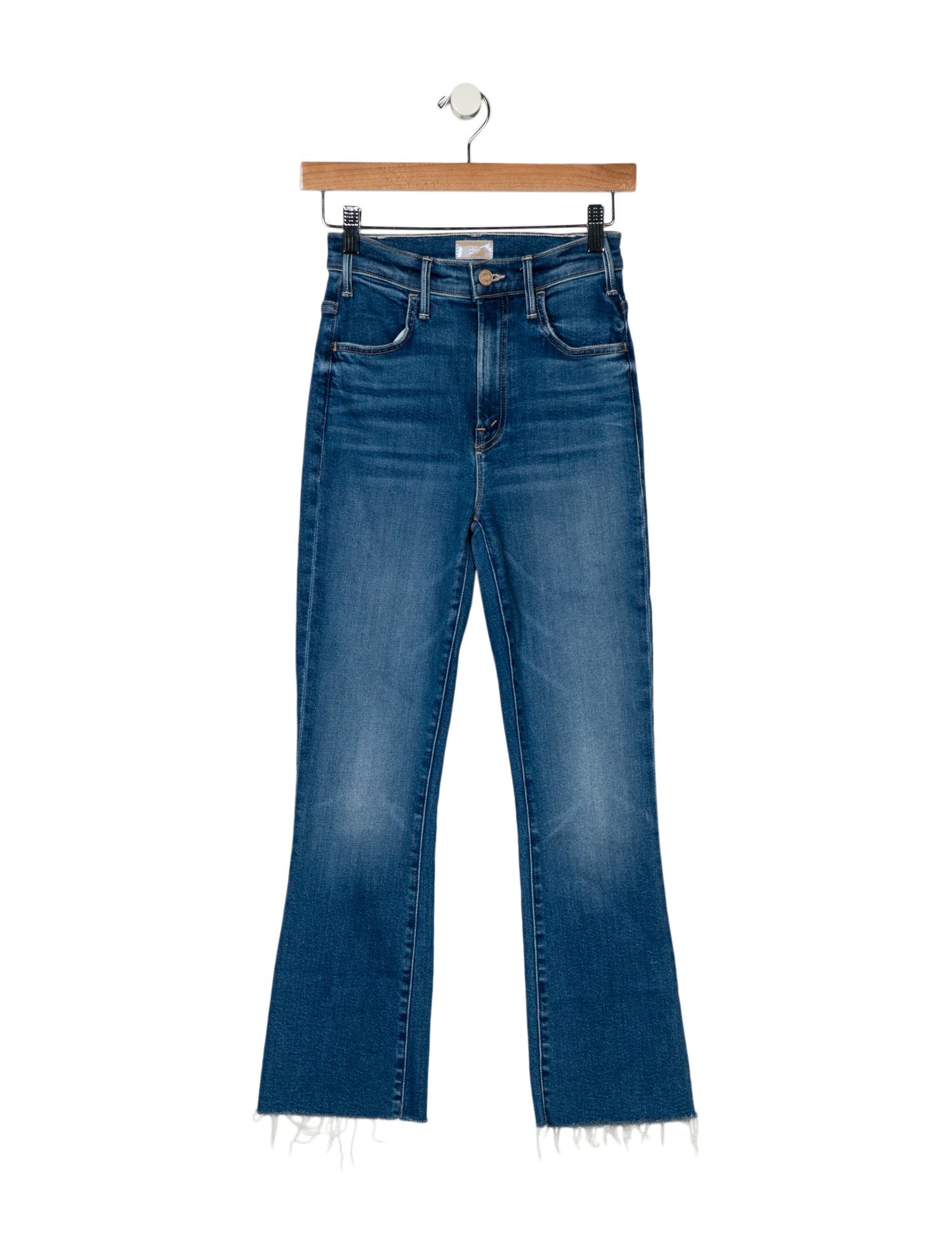 Mother High-Rise Straight Leg Jeans - Blue, 11" Rise Jeans, Clothing ...