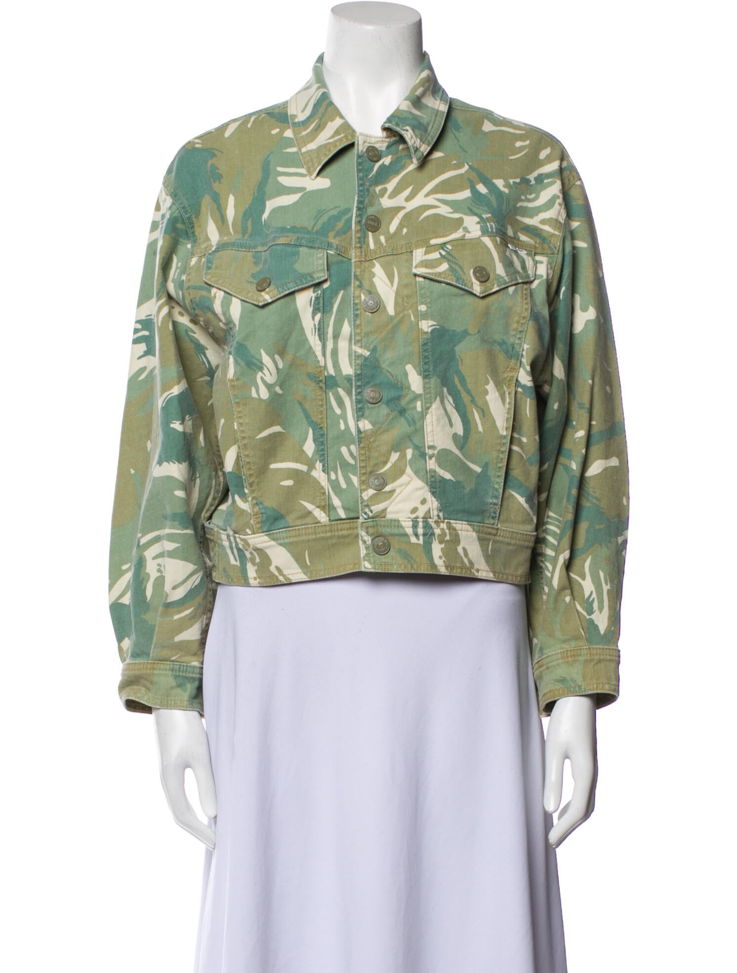 Mother Floral Print Denim Jacket - Green Jackets, Clothing - W12169400 ...