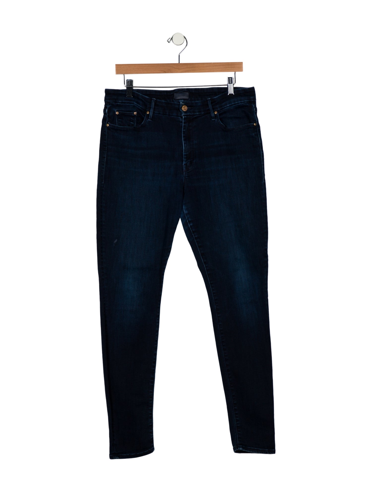 Mother High-Rise Skinny Leg Jeans - Blue, 11" Rise Jeans, Clothing ...
