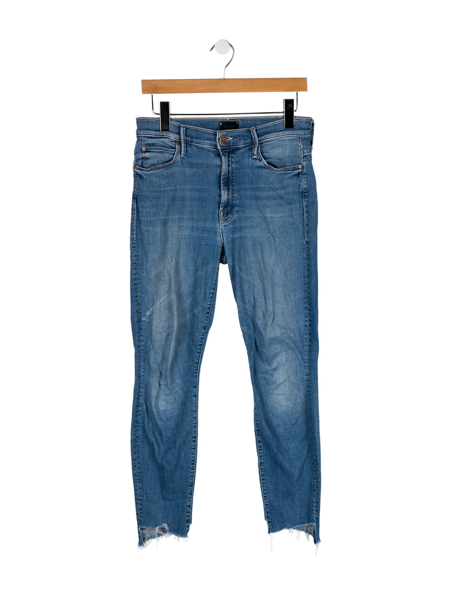 Mother High-Rise Skinny Leg Jeans - Blue, 12.75" Rise Jeans, Clothing ...