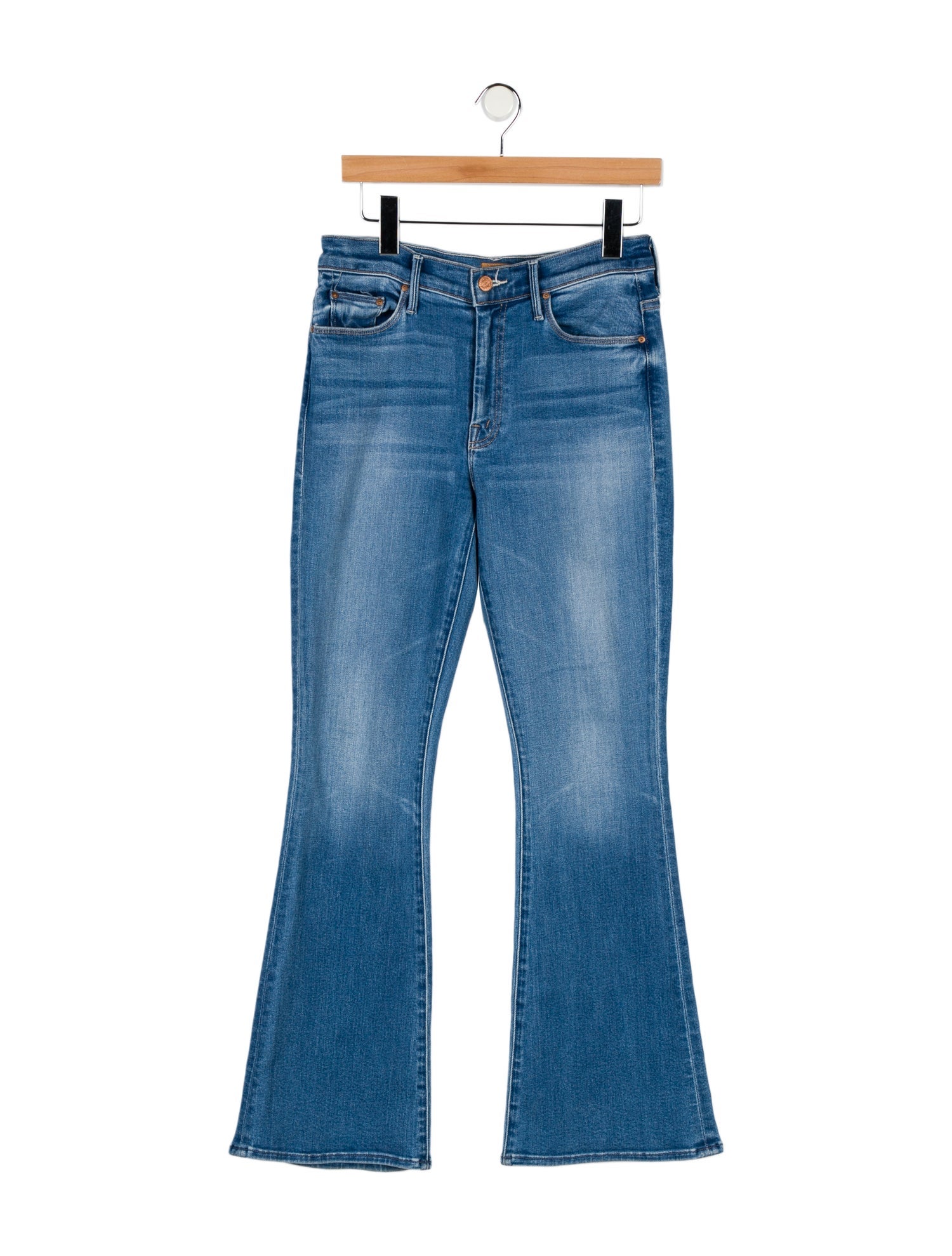 Mother High-Rise Wide Leg Jeans - Blue, 12.25" Rise Jeans, Clothing ...