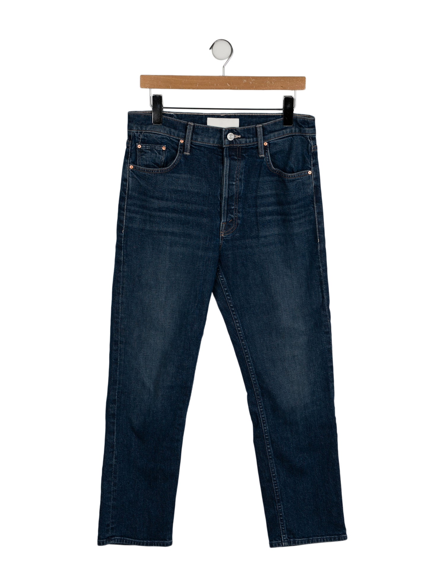 Mother High-Rise Straight Leg Jeans - Blue, 11" Rise Jeans, Clothing ...