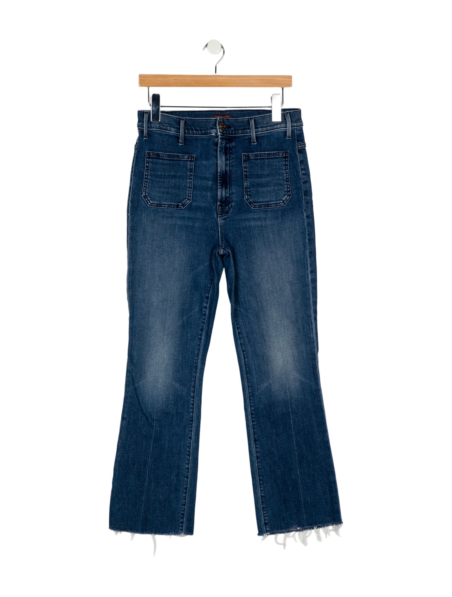 Mother High-Rise Straight Leg Jeans - Blue, 11.5" Rise Jeans, Clothing ...