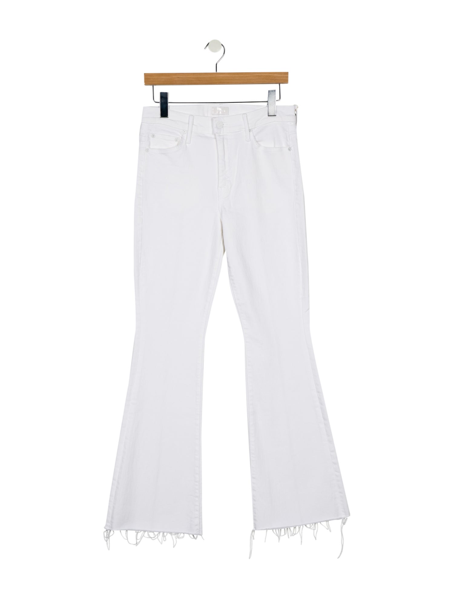 Mother Mid-Rise Wide Leg Jeans - White, 10.25" Rise Jeans, Clothing ...