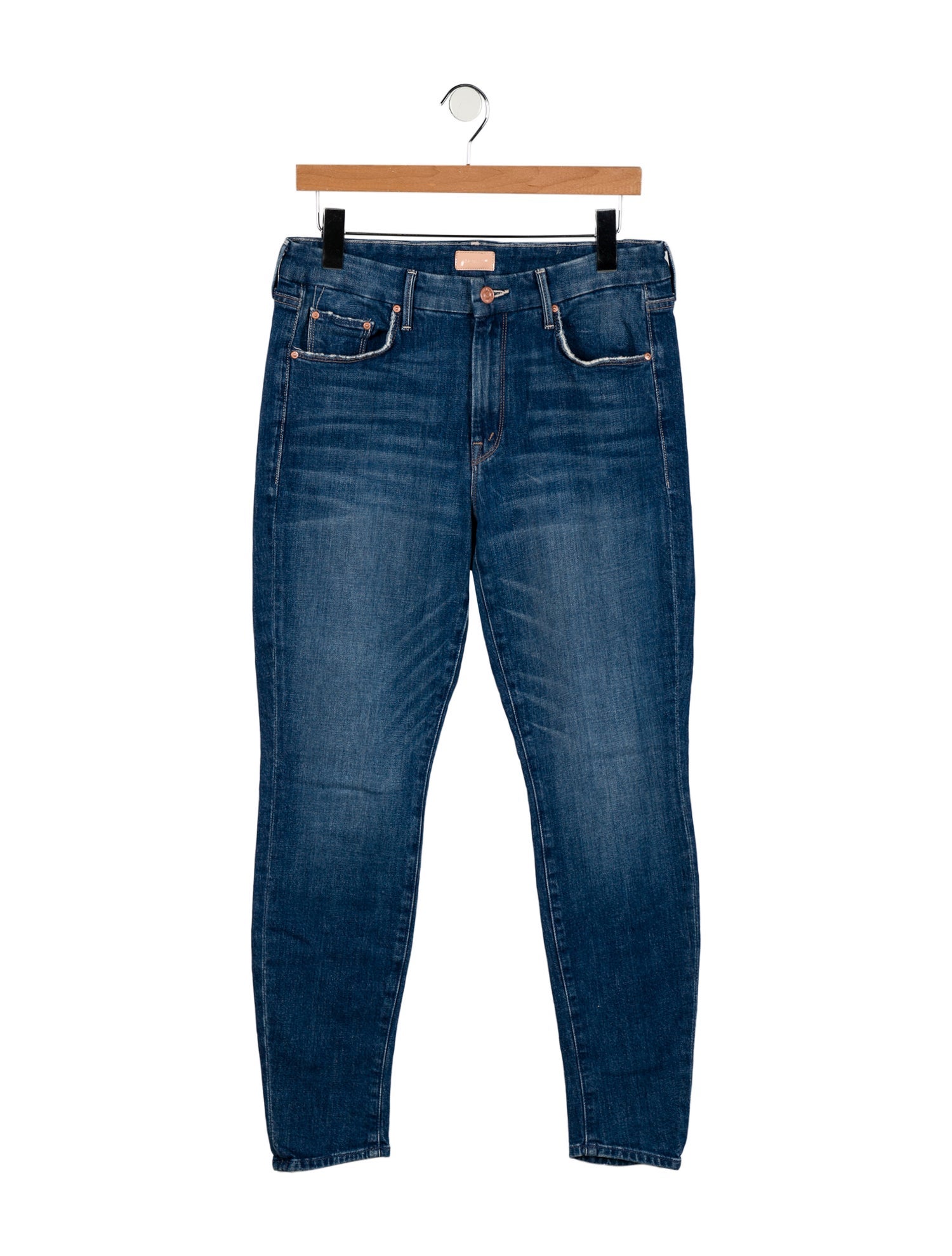Mother High-Rise Skinny Leg Jeans - Blue, 11.25" Rise Jeans, Clothing ...