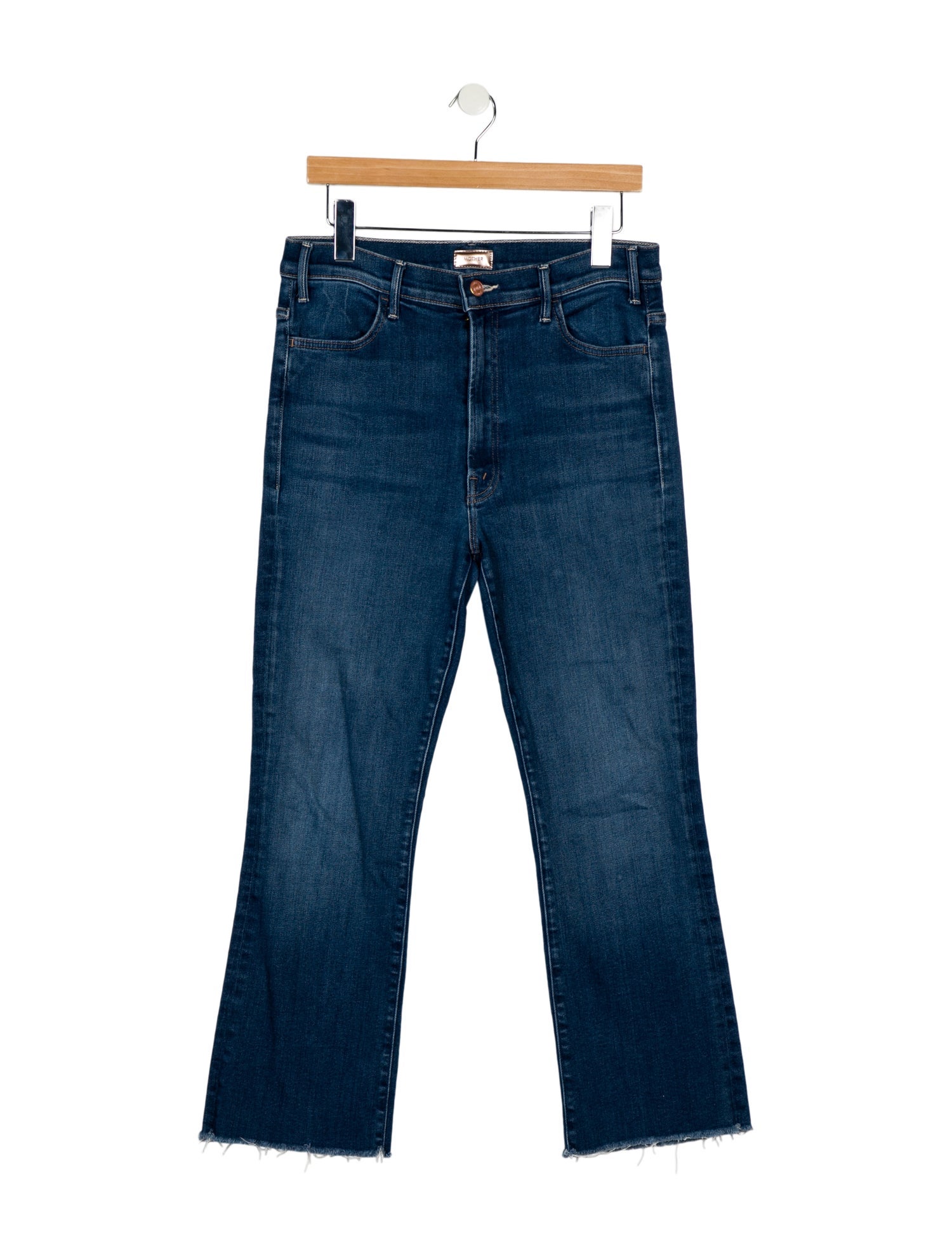 Mother High-Rise Straight Leg Jeans - Blue, 11.25" Rise Jeans, Clothing ...