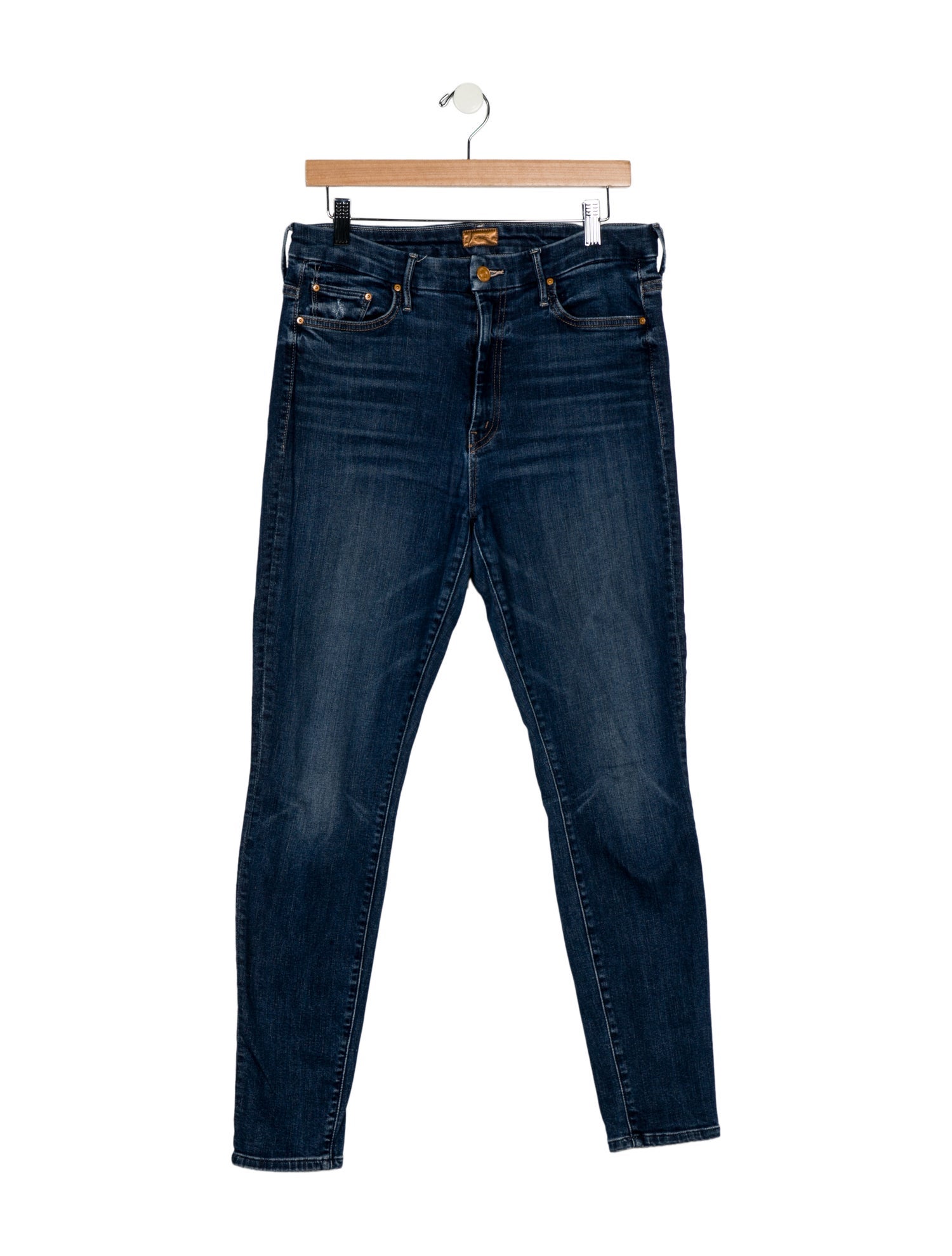 Mother High-Rise Skinny Leg Jeans - Blue, 11.25" Rise Jeans, Clothing ...