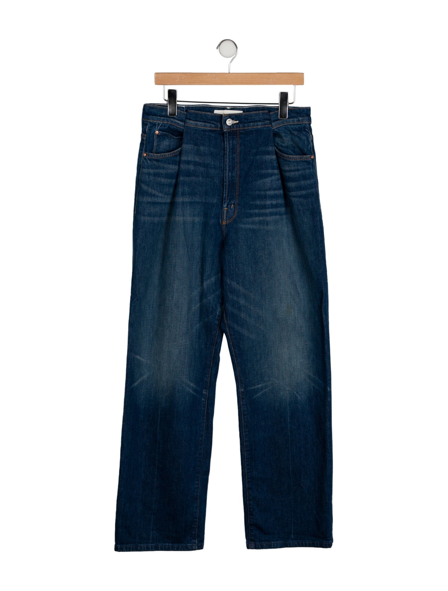 Mother High-Rise Wide Leg Jeans - Blue, 14" Rise Jeans, Clothing ...