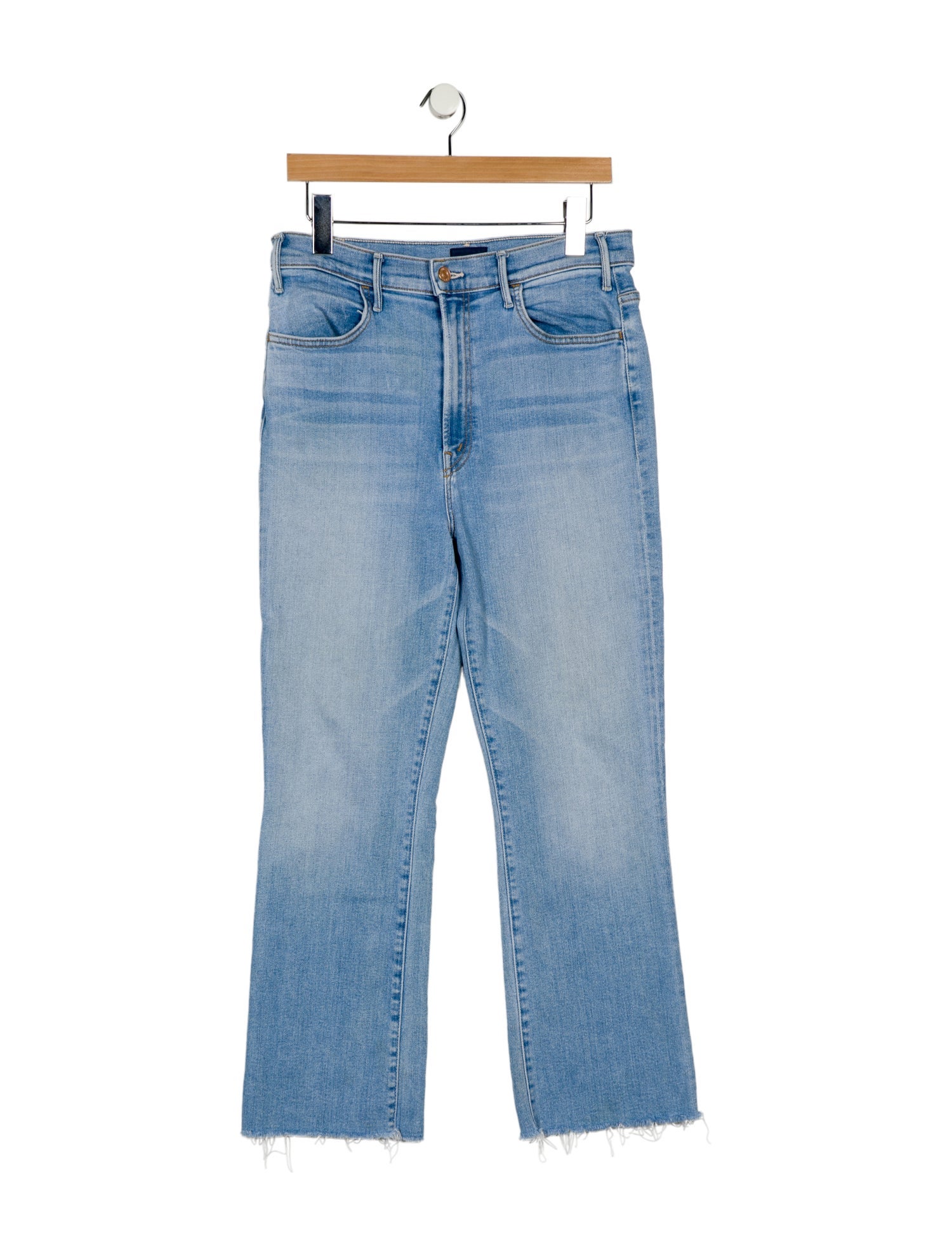 Mother High-Rise Straight Leg Jeans - Blue, 11.75" Rise Jeans, Clothing ...