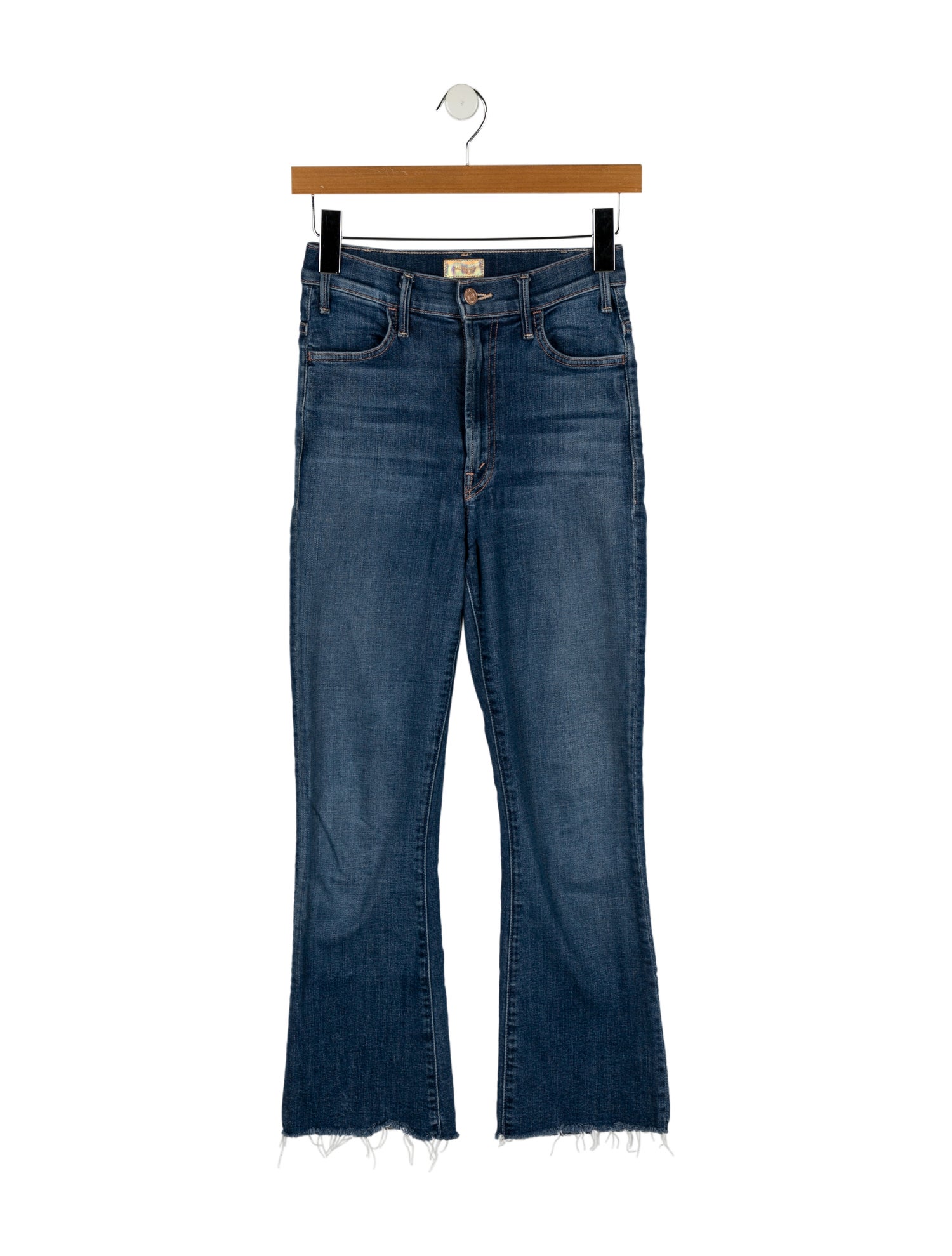 Mother High-Rise Straight Leg Jeans - Blue, 11" Rise Jeans, Clothing ...