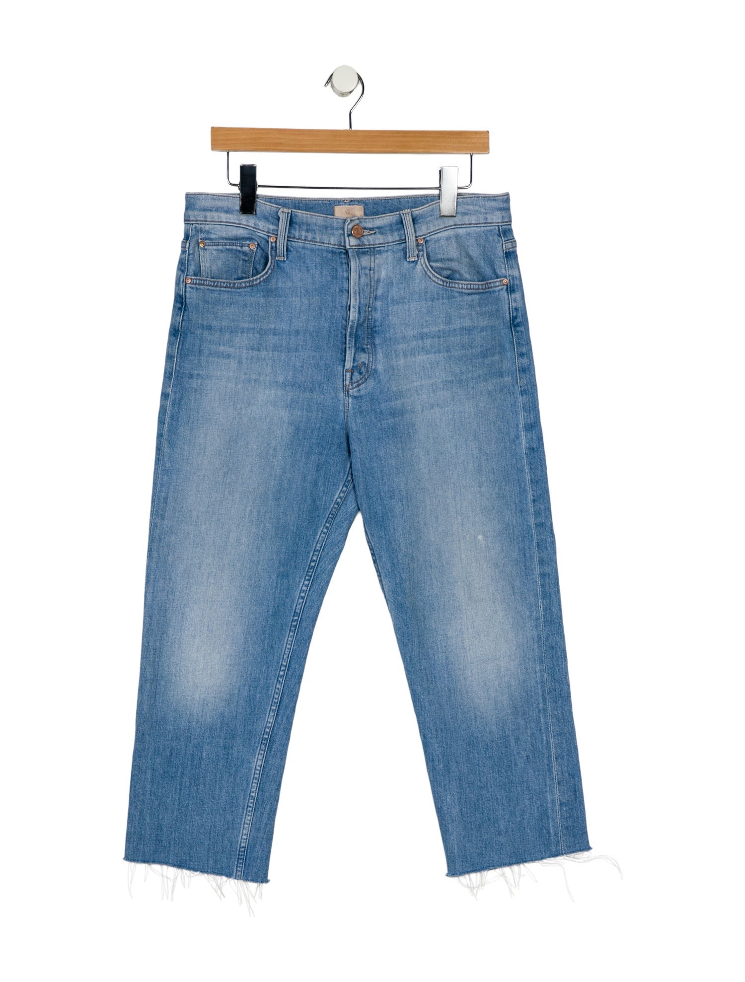 Mother High-Rise Straight Leg Jeans - Blue, 11" Rise Jeans, Clothing ...