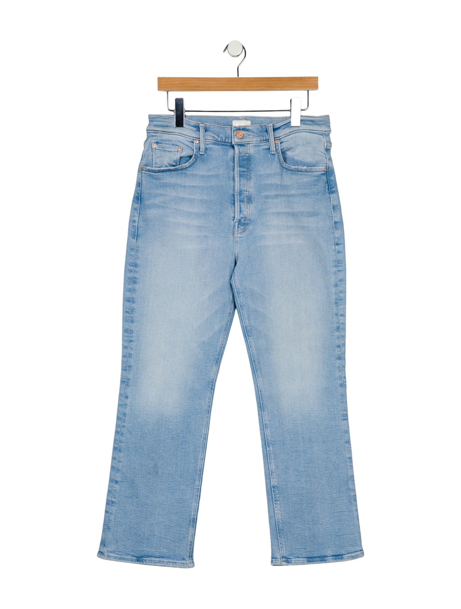 Mother High-Rise Straight Leg Jeans - Blue, 12" Rise Jeans, Clothing ...