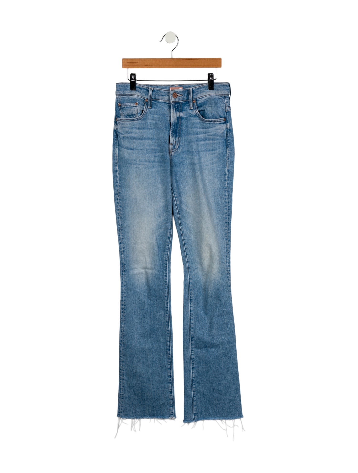 Mother High-Rise Straight Leg Jeans - Blue, 12" Rise Jeans, Clothing ...