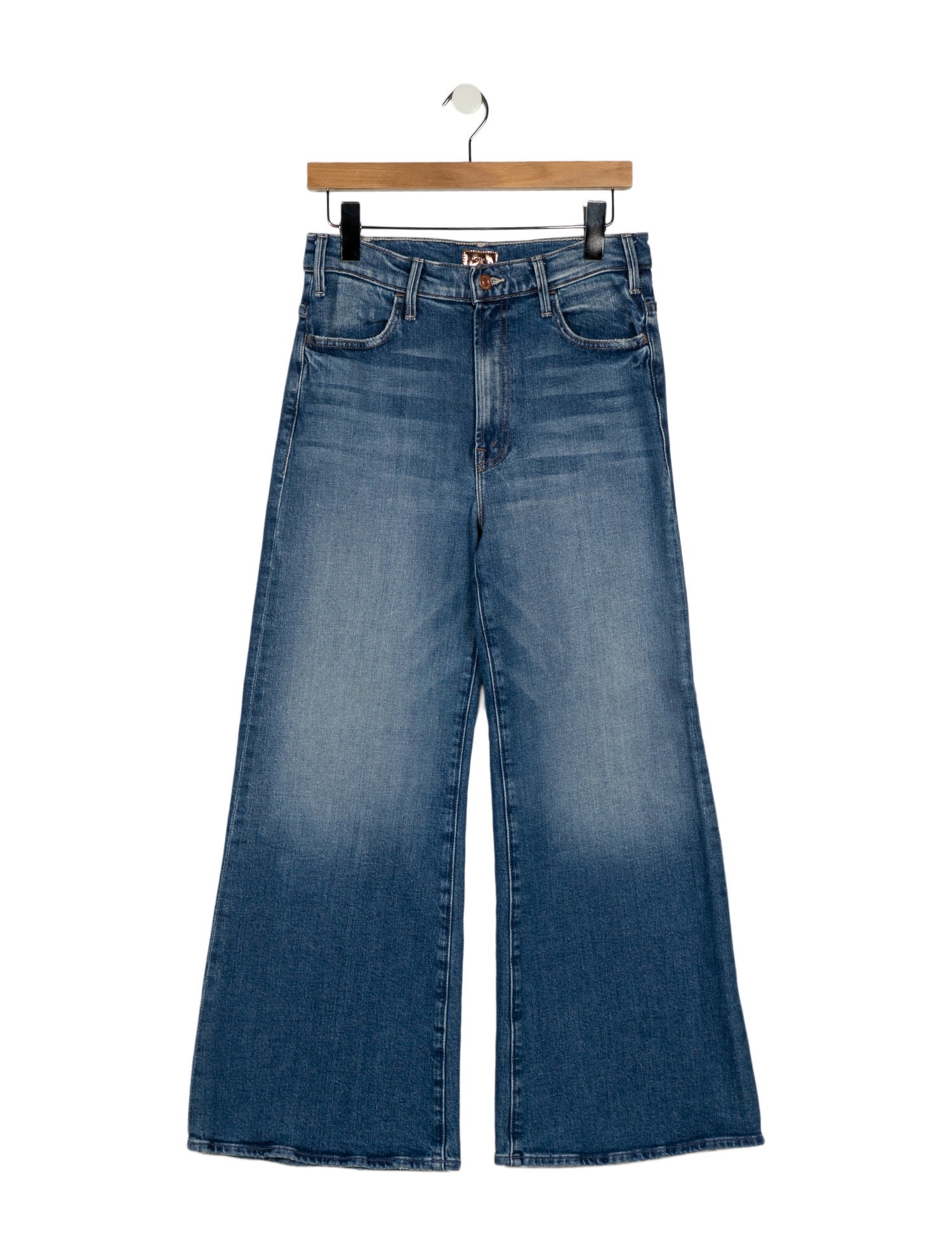 Mother High-Rise Wide Leg Jeans - Blue, 11.75" Rise Jeans, Clothing ...