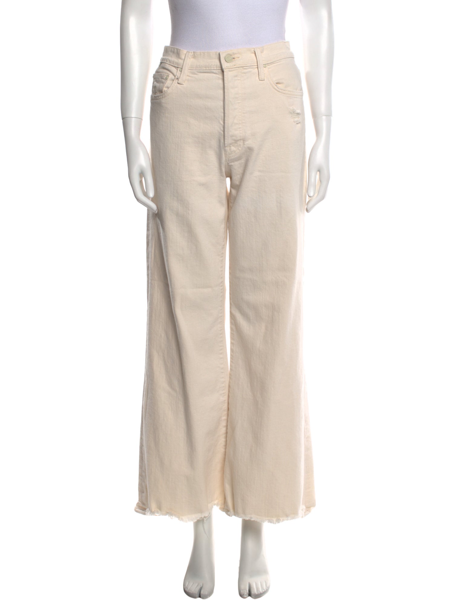 Mother High-Rise Wide Leg Jeans - Neutrals, 11.5" Rise Jeans, Clothing ...