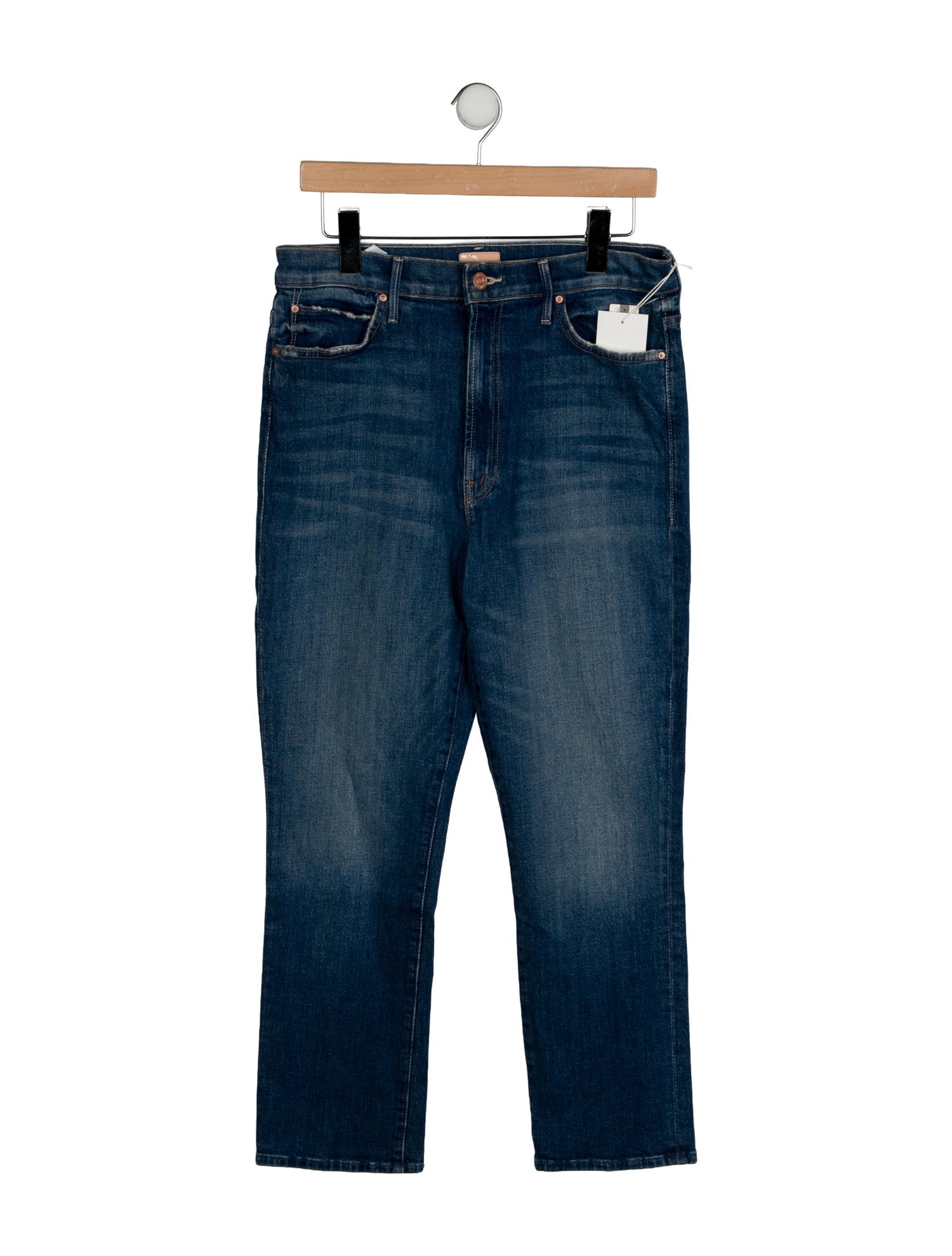 Mother High-Rise Straight Leg Jeans w/ Tags - Blue, 12" Rise Jeans ...