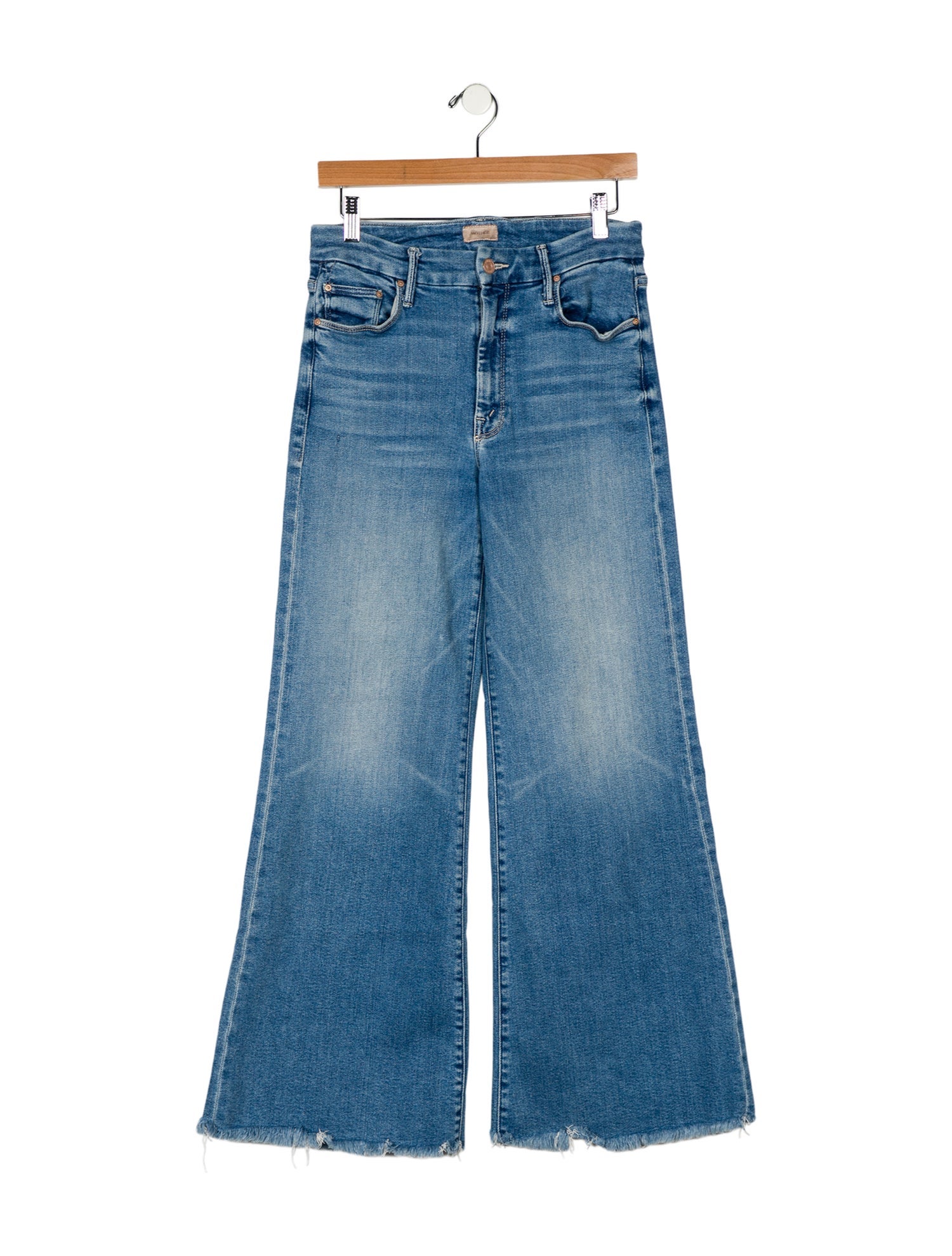 Mother High-Rise Wide Leg Jeans - Blue, 10.5" Rise Jeans, Clothing ...