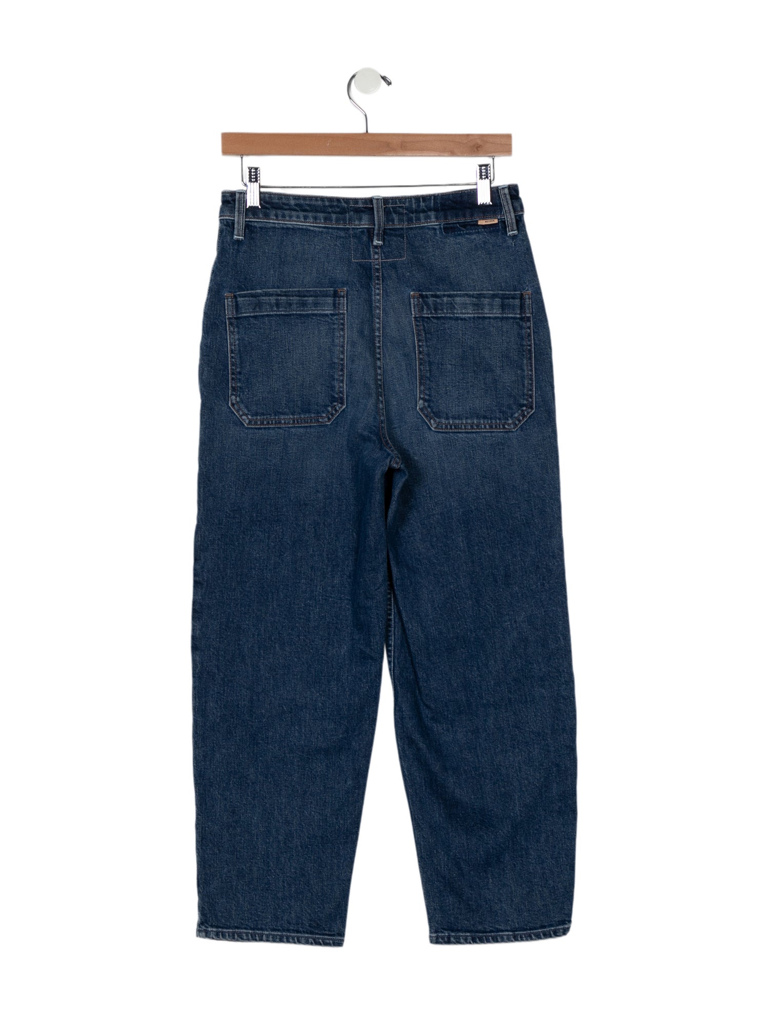 Mother High-Rise Straight Leg Jeans - Blue, 12" Rise Jeans, Clothing ...