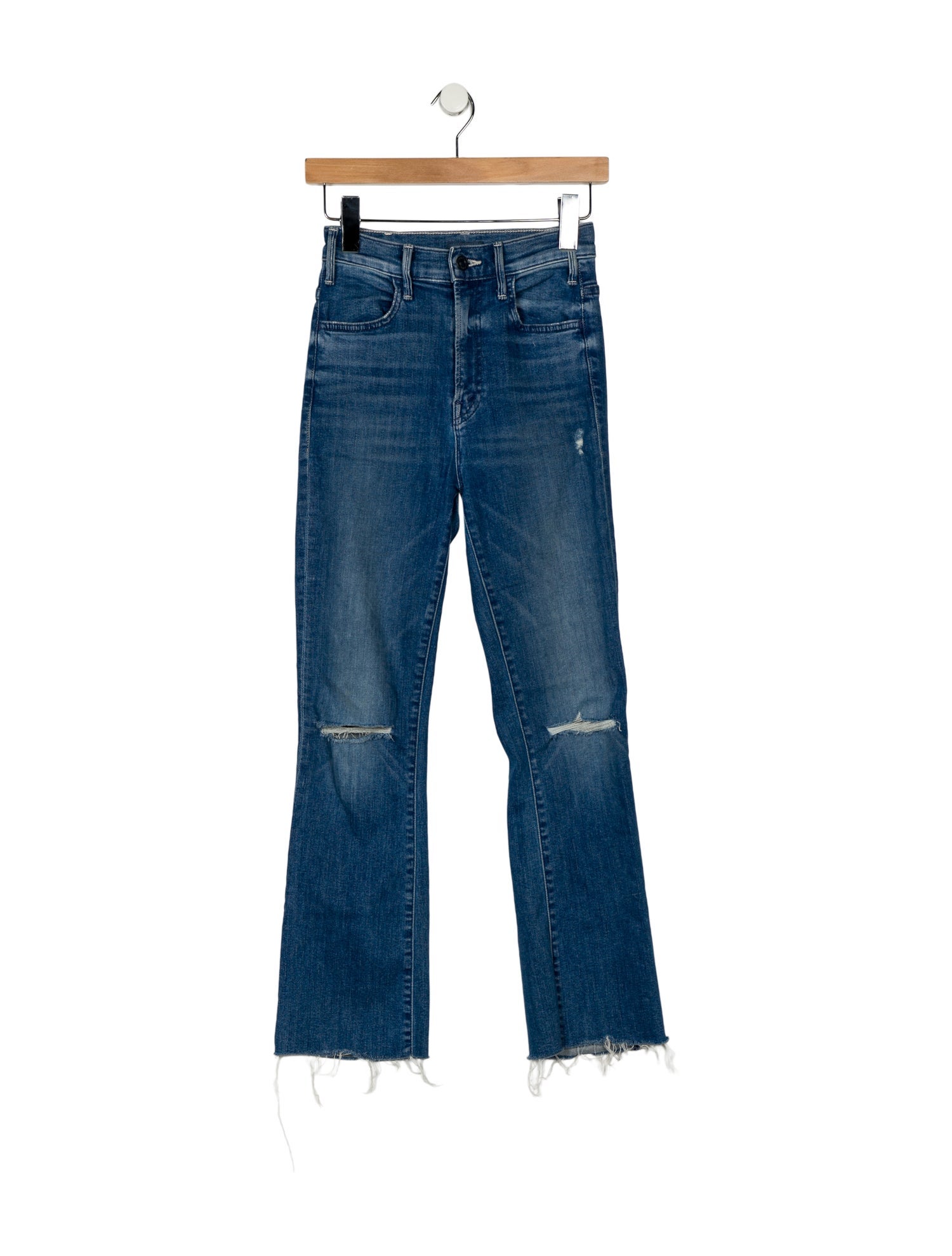Mother High-Rise Straight Leg Jeans - Blue, 11.75" Rise Jeans, Clothing ...