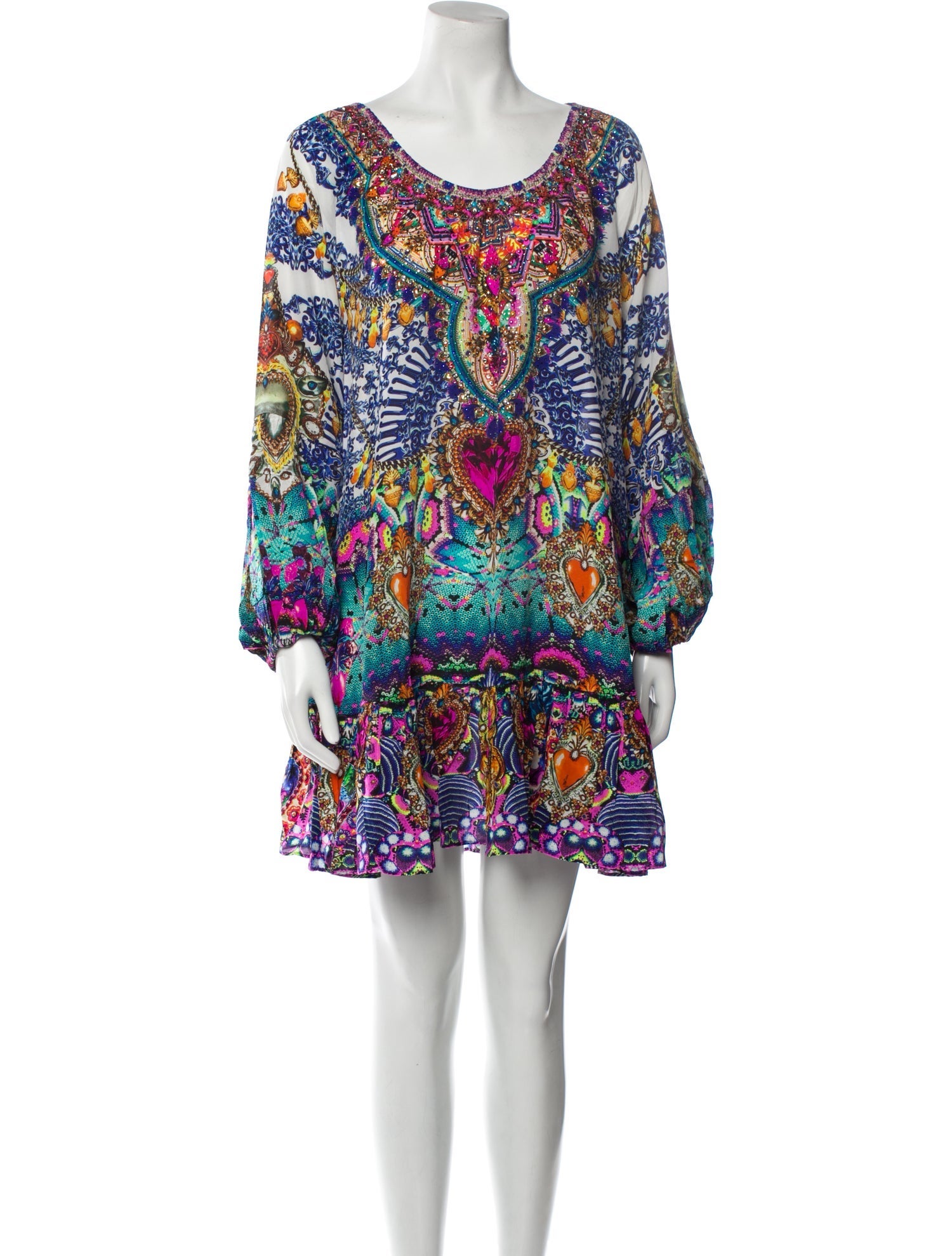 Camilla Silk Mini Dress w/ Tags - Blue Dresses, Clothing - W1835575 ...