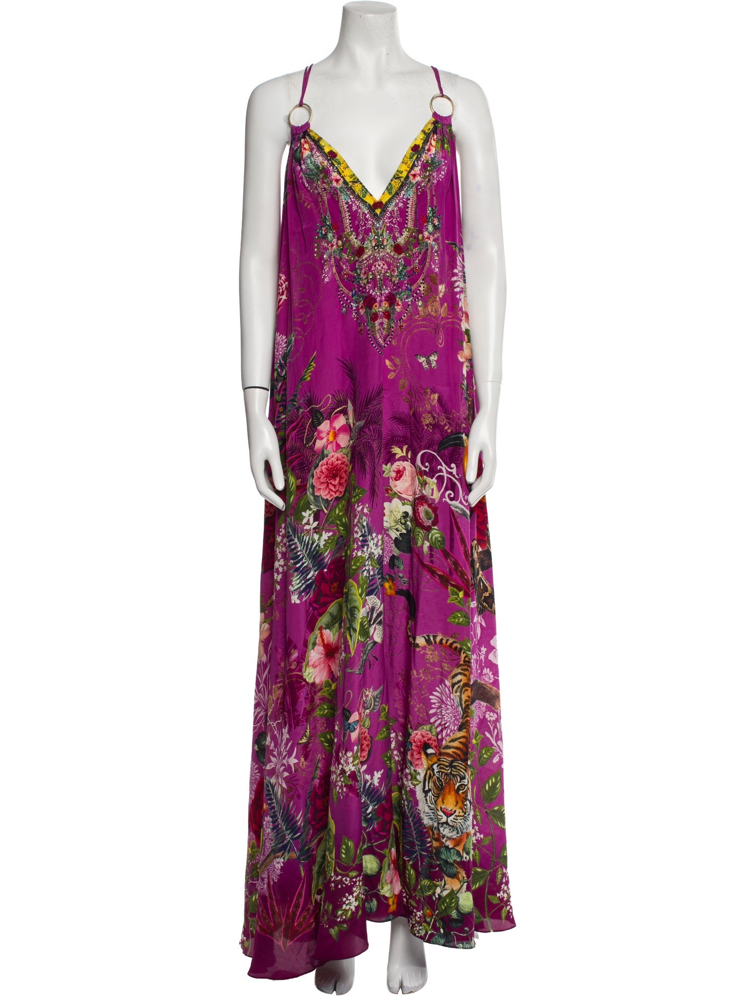 Camilla Silk Long Dress - Purple Dresses, Clothing - W1844022 | The ...