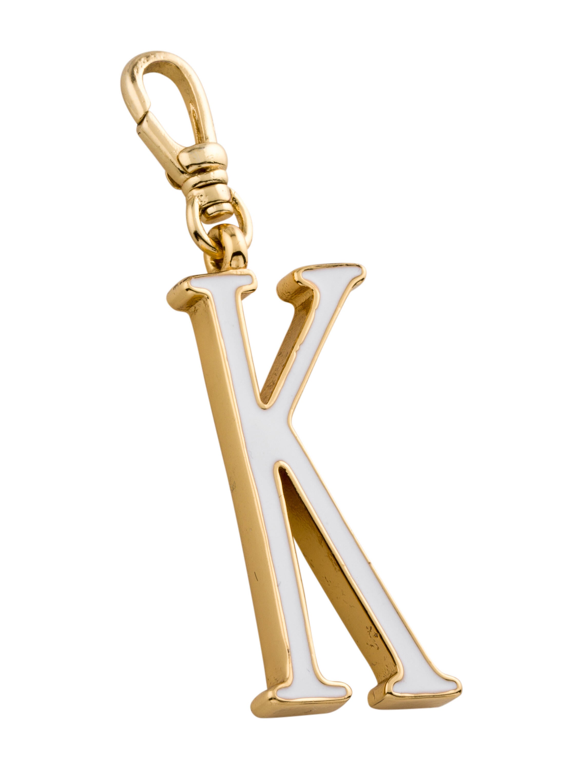 Lulu Frost Enamel Plaza Letter K Pendant - White Pendant, Charms ...