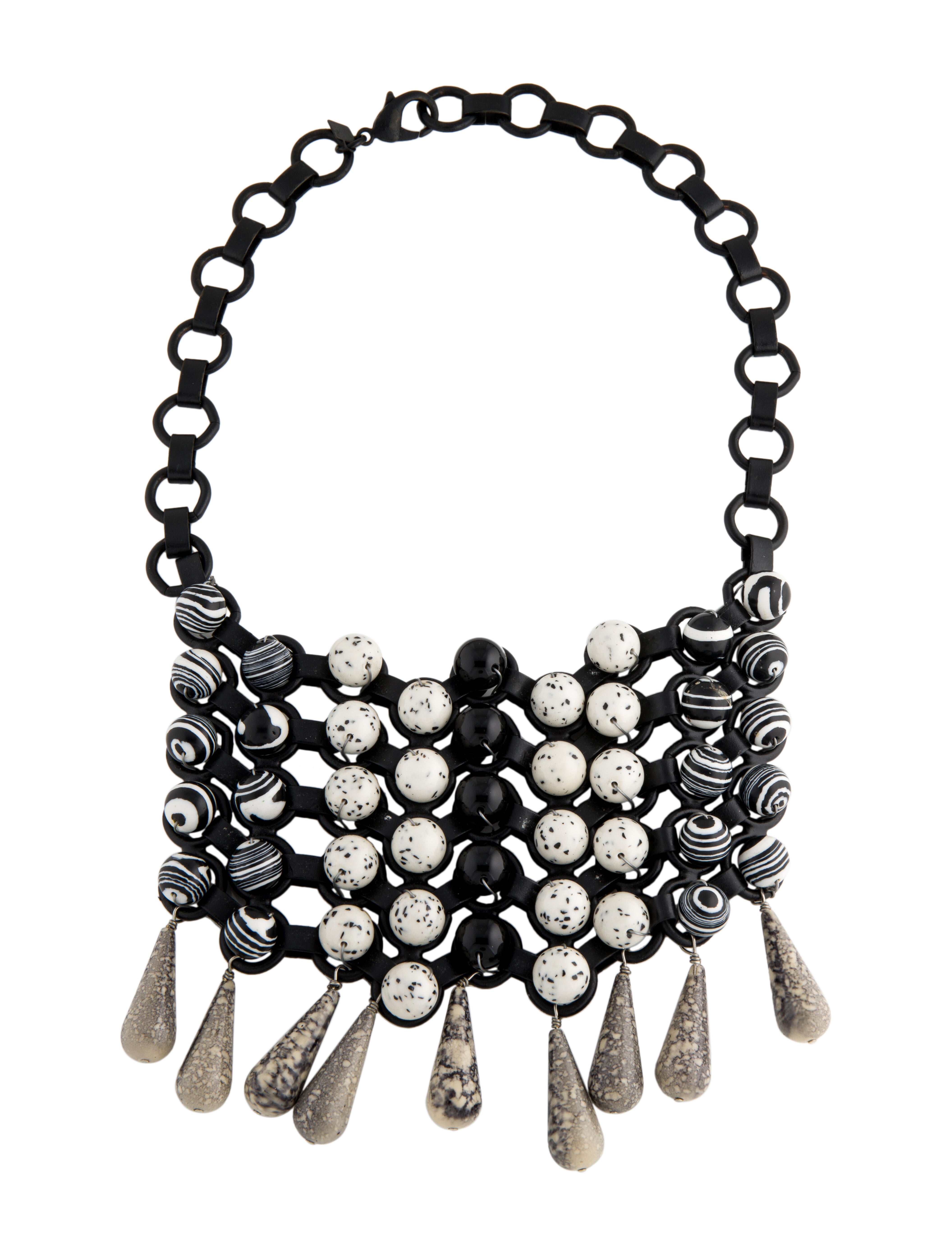 Dannijo Skull Beaded Bib Necklace - Blue, Brass Collar, Necklaces ...