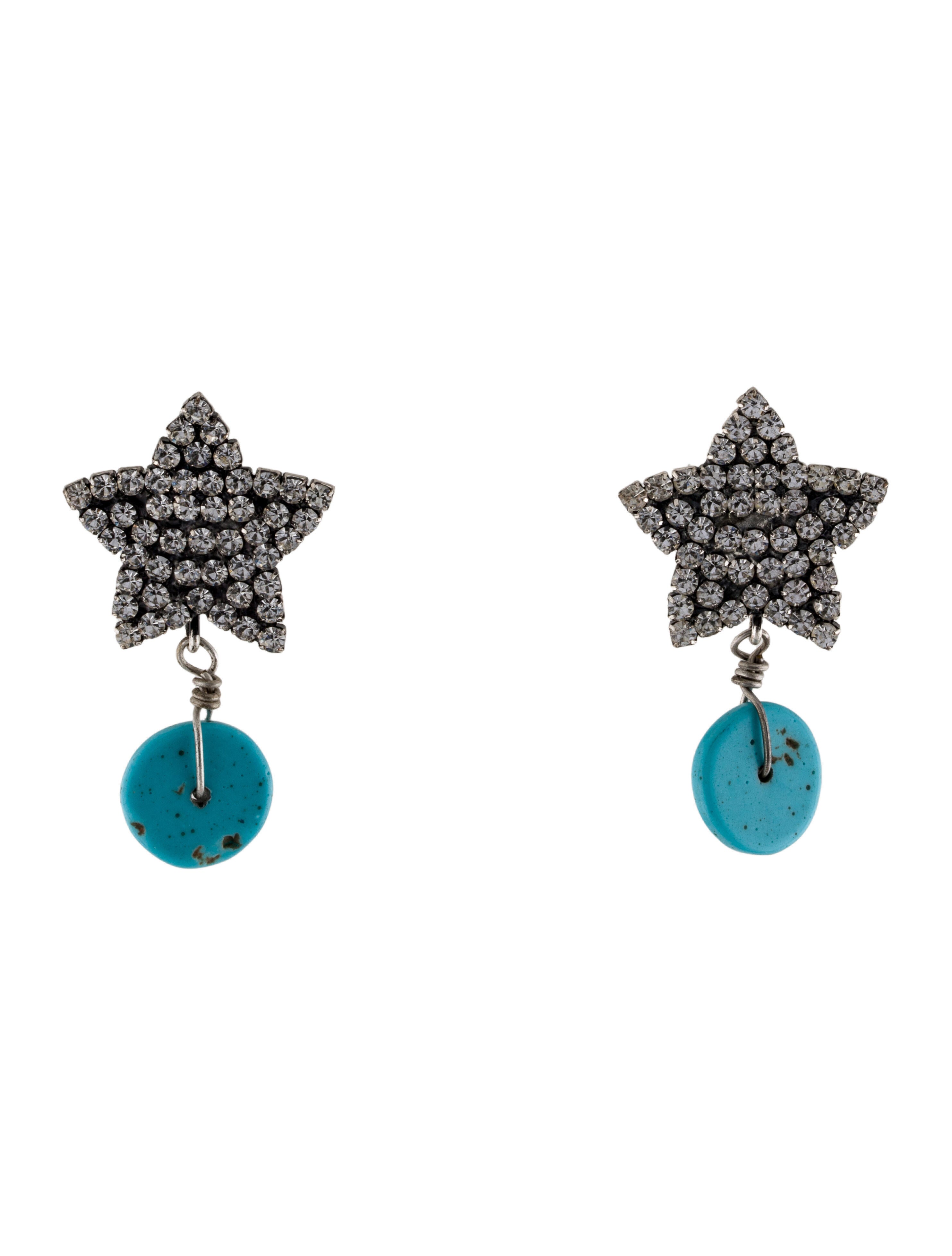 Dannijo Resin & Crystal "Hilo" Drop Earrings - Silver-Tone Metal Drop ...