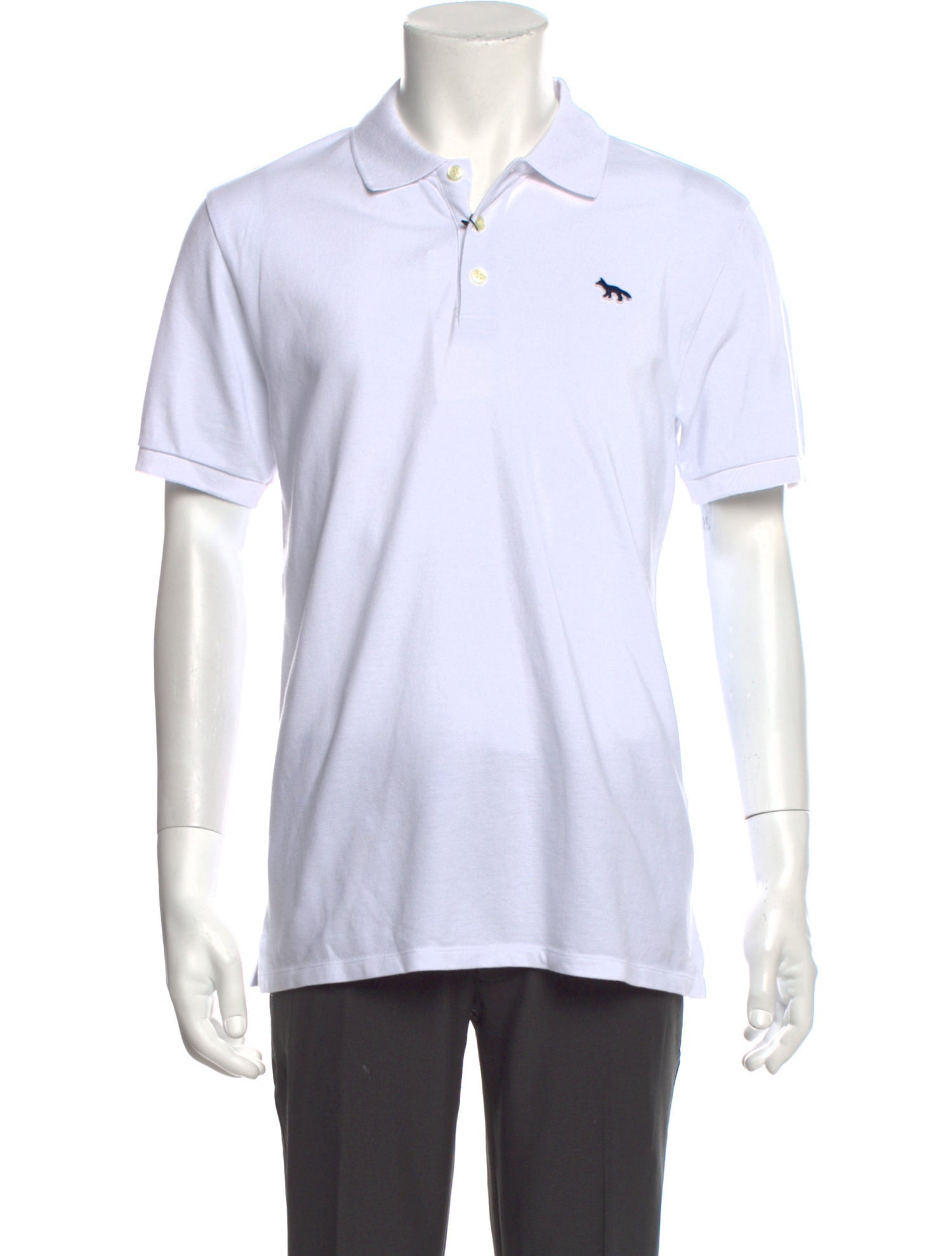 Maison Kitsuné Collar Short Sleeve Polo Shirt w/ Tags - White Polos ...